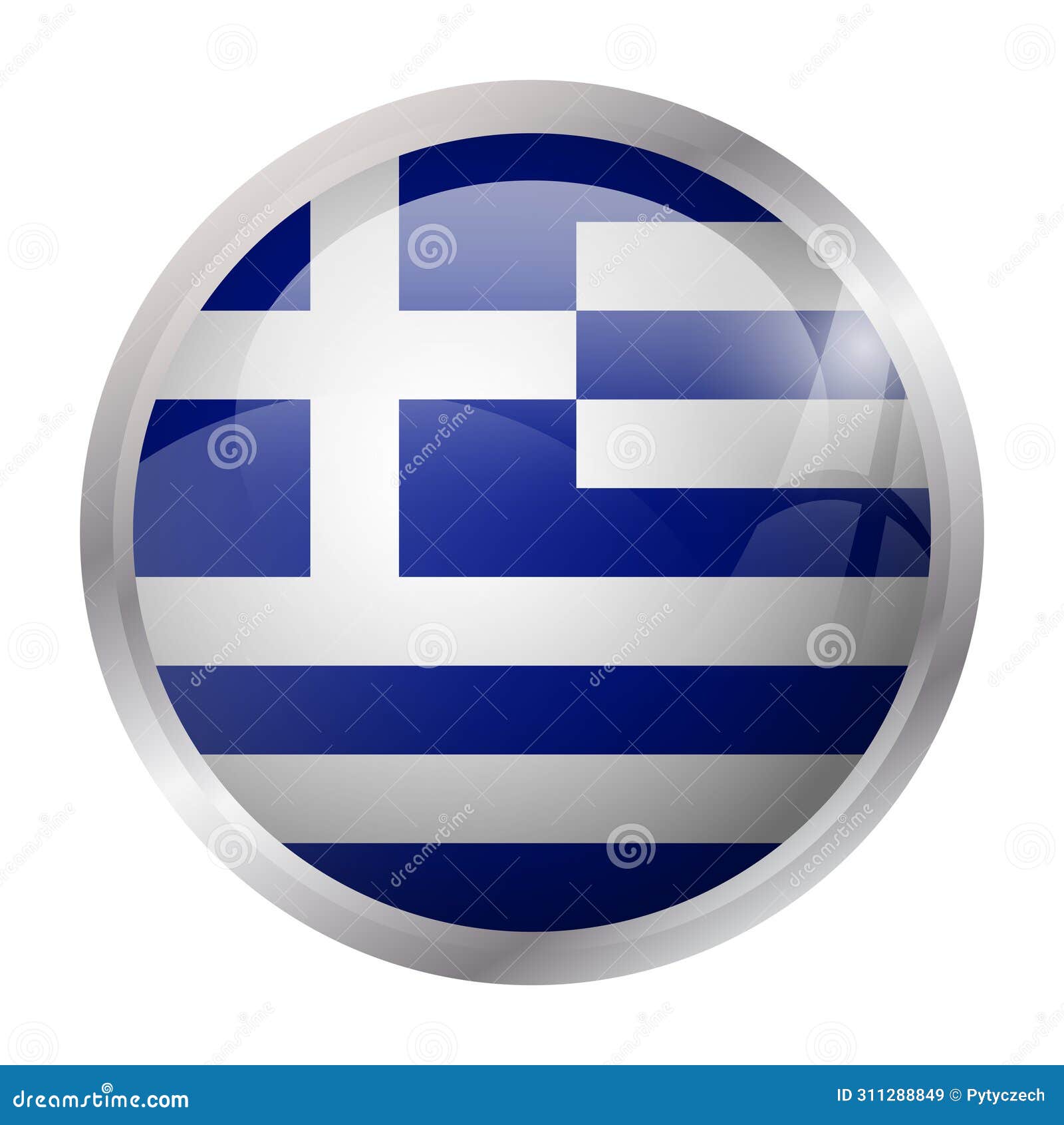 Circle Vector Flag of Greece Stock Vector - Illustration of nation ...