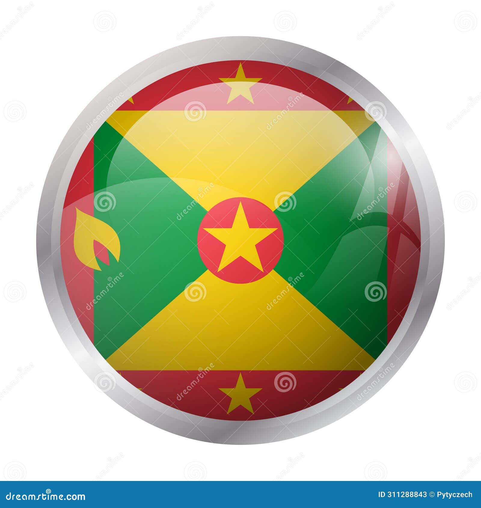 Circle Vector Flag of Grenada Stock Vector - Illustration of design ...