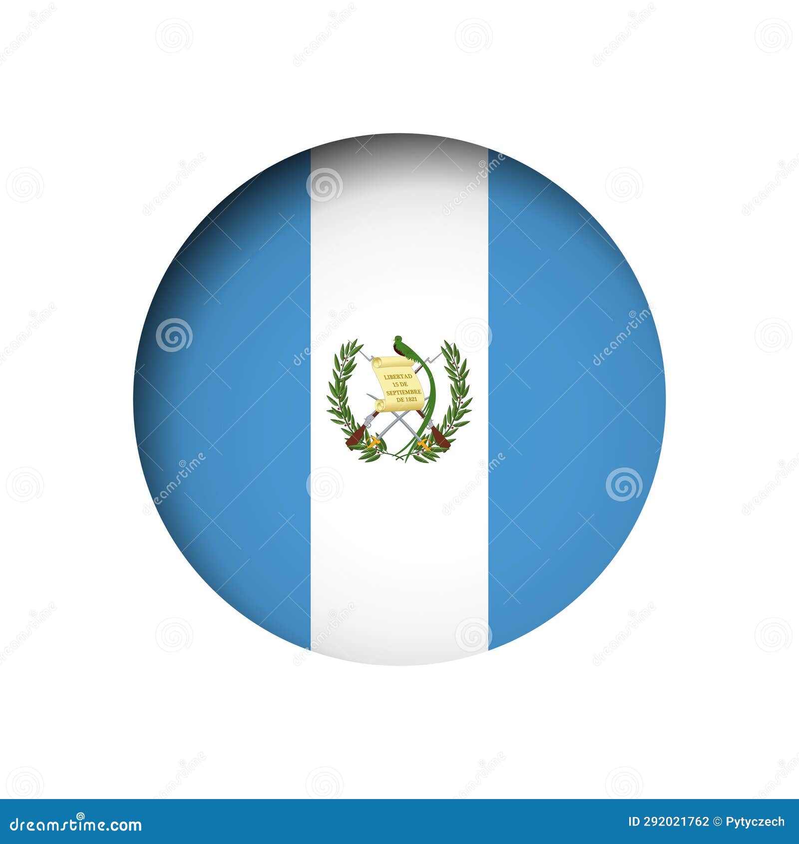 Circle Vector Flag of Guatemala Stock Illustration - Illustration of ...