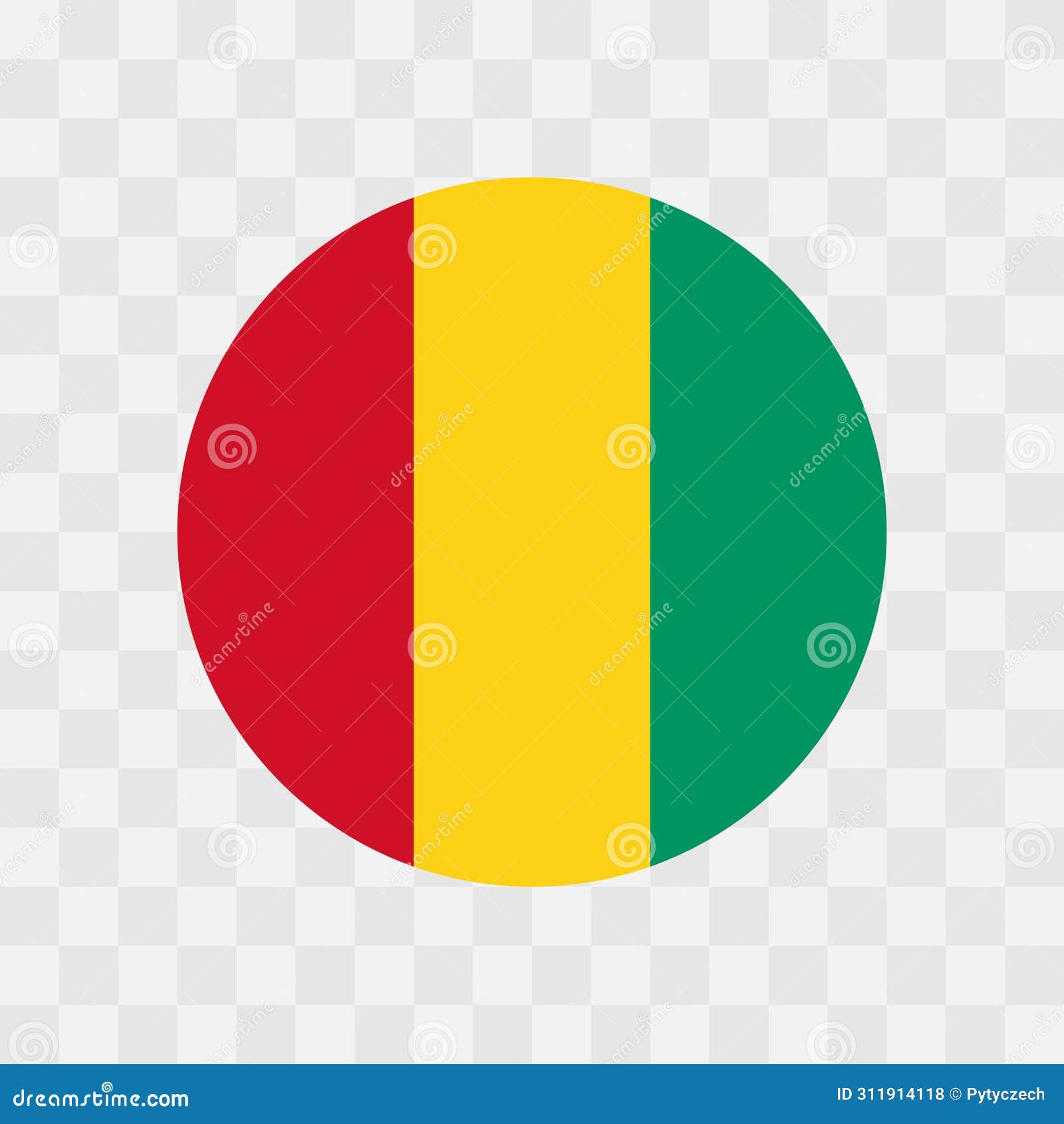 Circle Vector Flag of Guinea Stock Vector - Illustration of nation ...