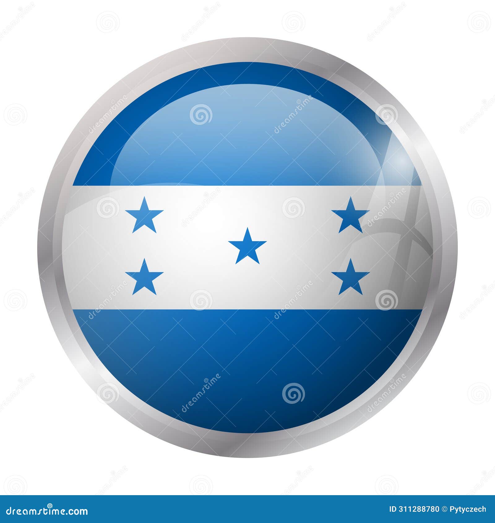 Circle Vector Flag of Honduras Stock Vector - Illustration of round ...
