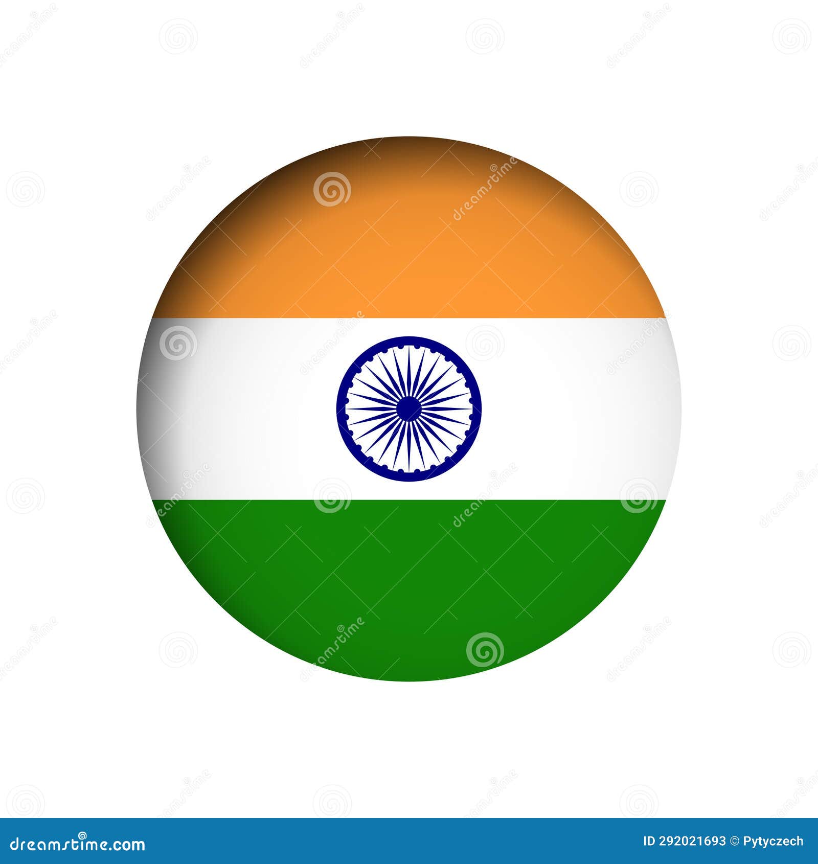 Circle Vector Flag of India Stock Illustration - Illustration of india ...