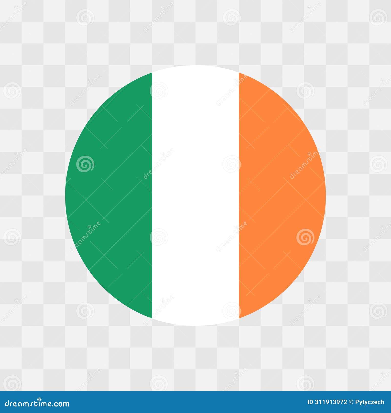 Circle Vector Flag of Ireland Stock Vector - Illustration of unique ...