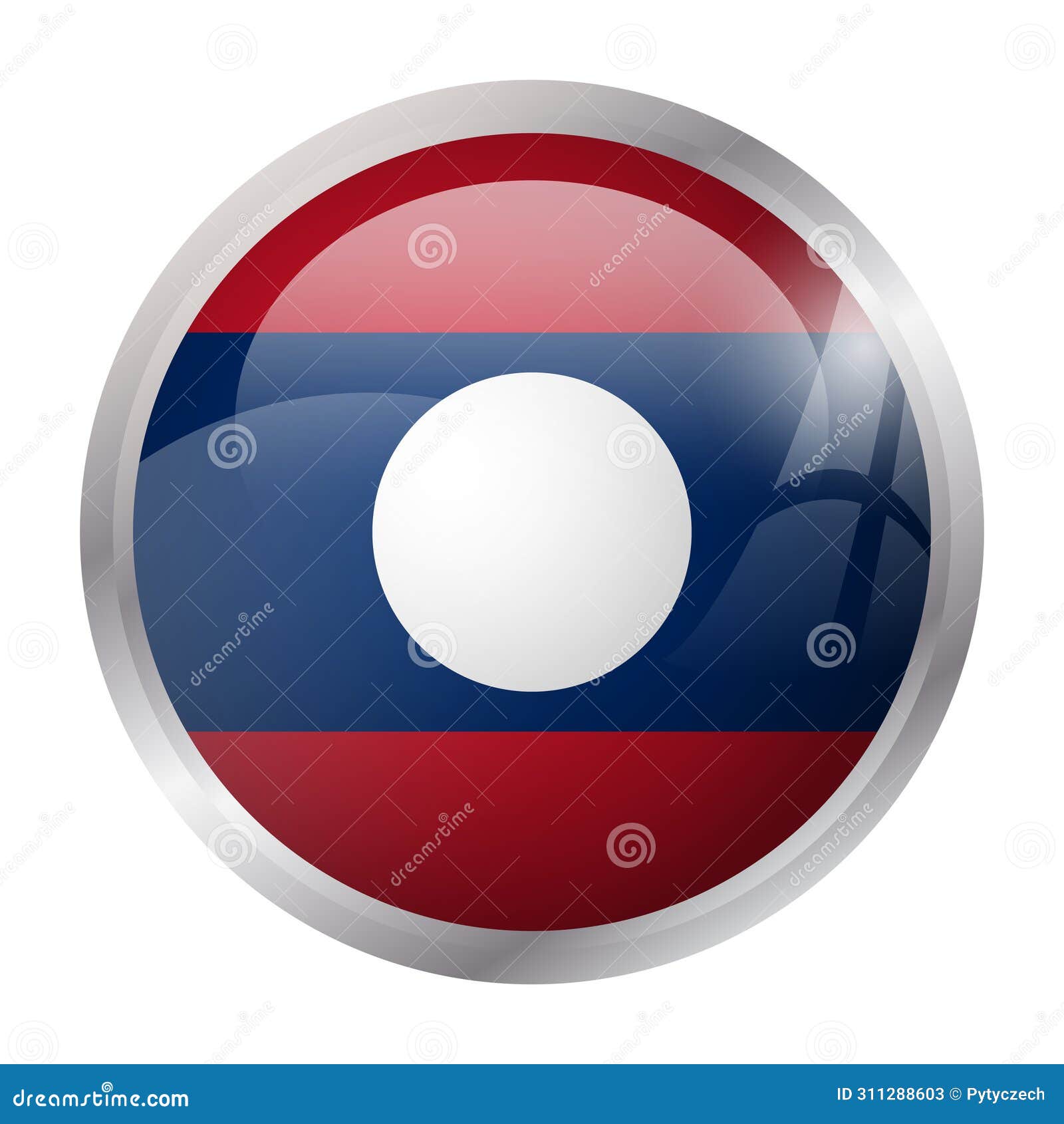 Circle vector flag of Laos stock vector. Illustration of laotian - 311288603