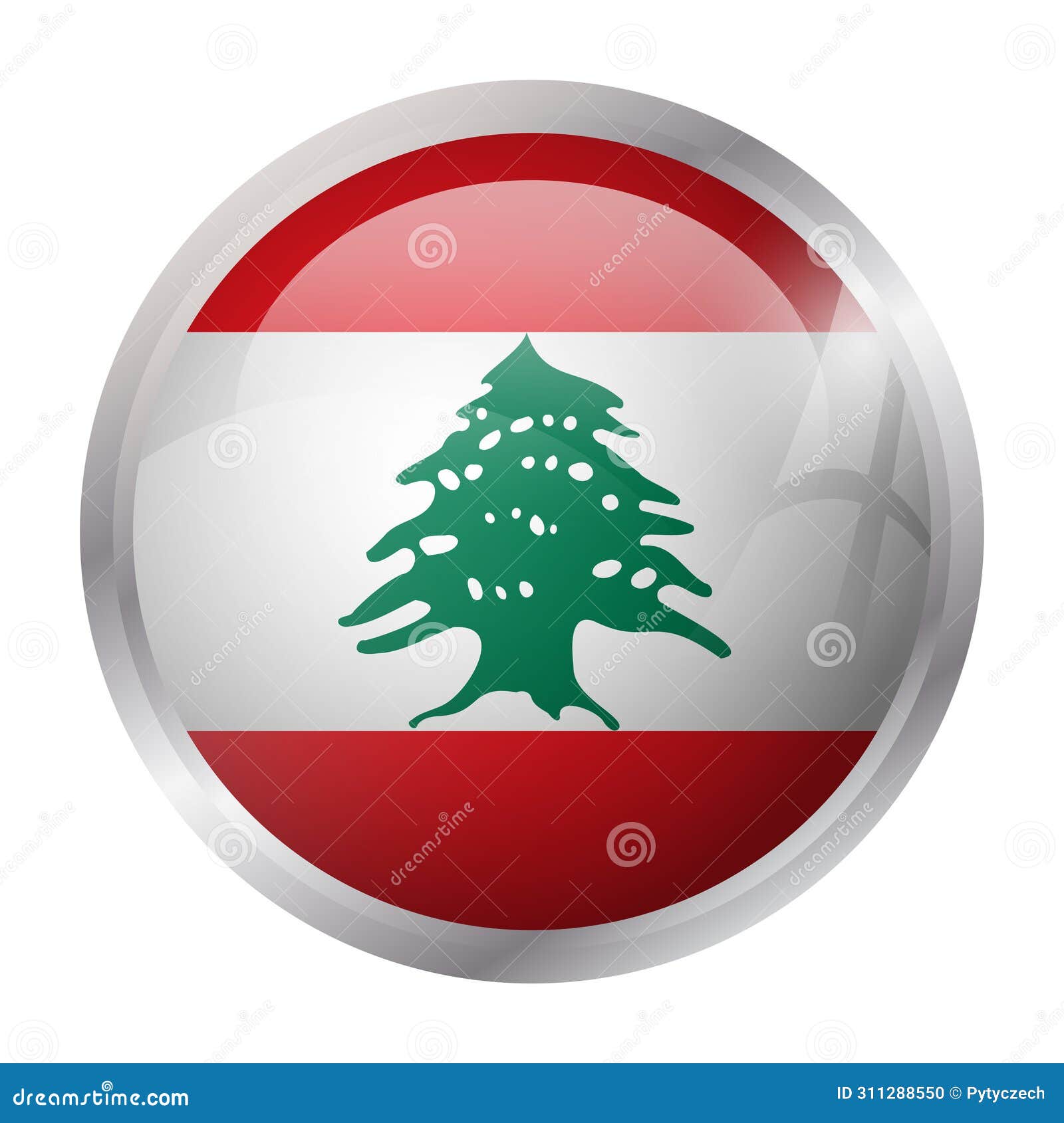 Circle Vector Flag of Lebanon Stock Vector - Illustration of beirut ...