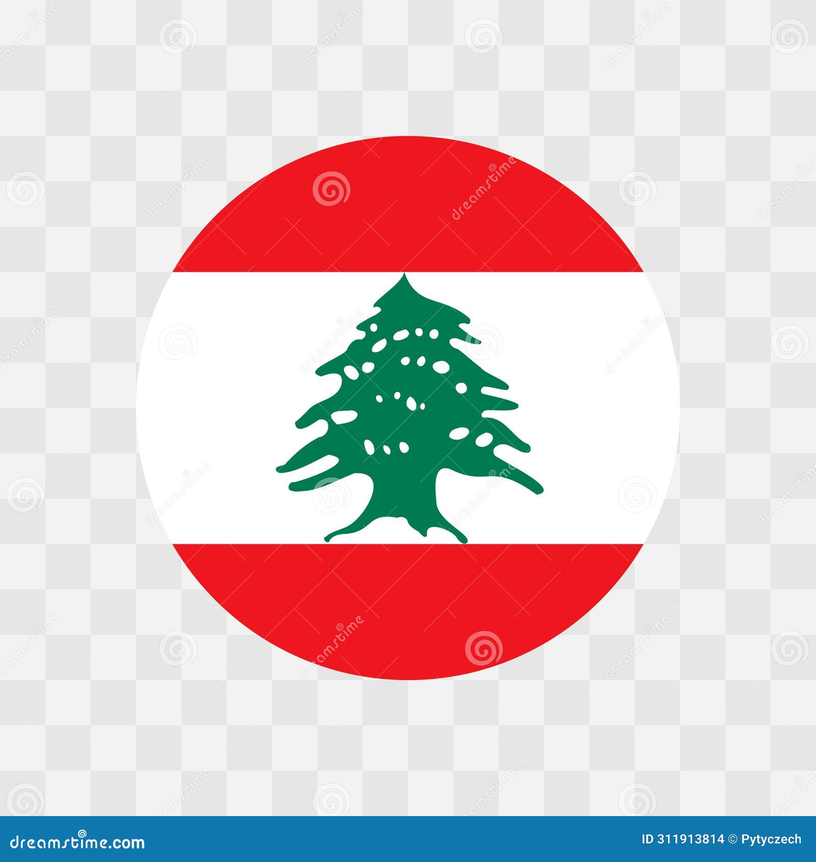 Circle Vector Flag of Lebanon Stock Vector - Illustration of isolated ...
