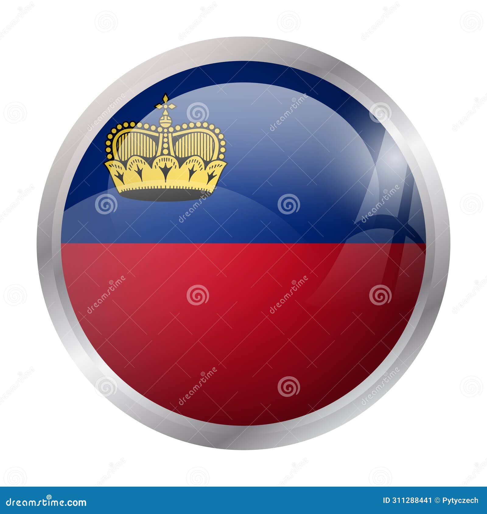 Circle Vector Flag of Liechtenstein Stock Vector - Illustration of ...