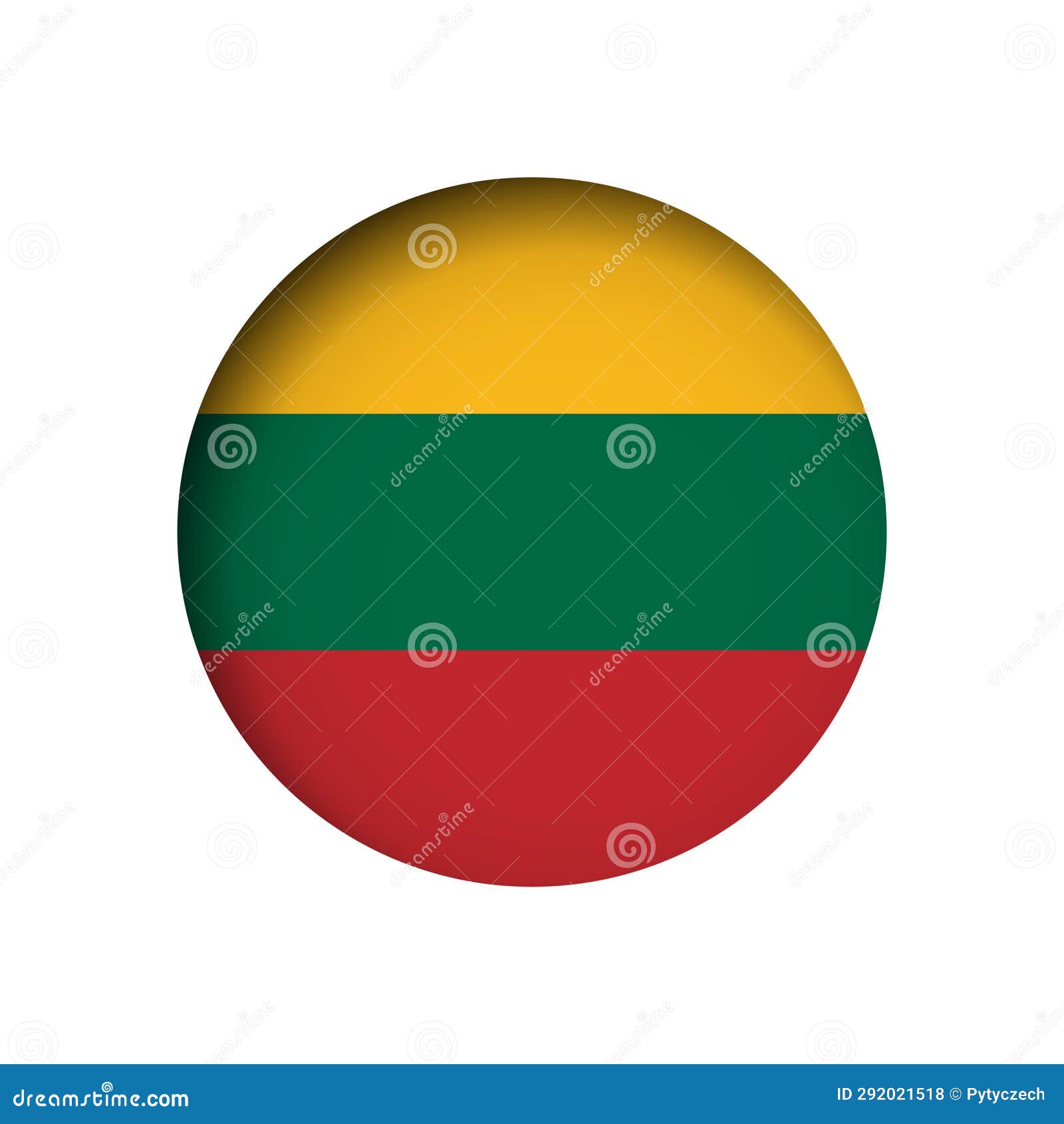 Circle Vector Flag of Lithuania Stock Illustration - Illustration of ...