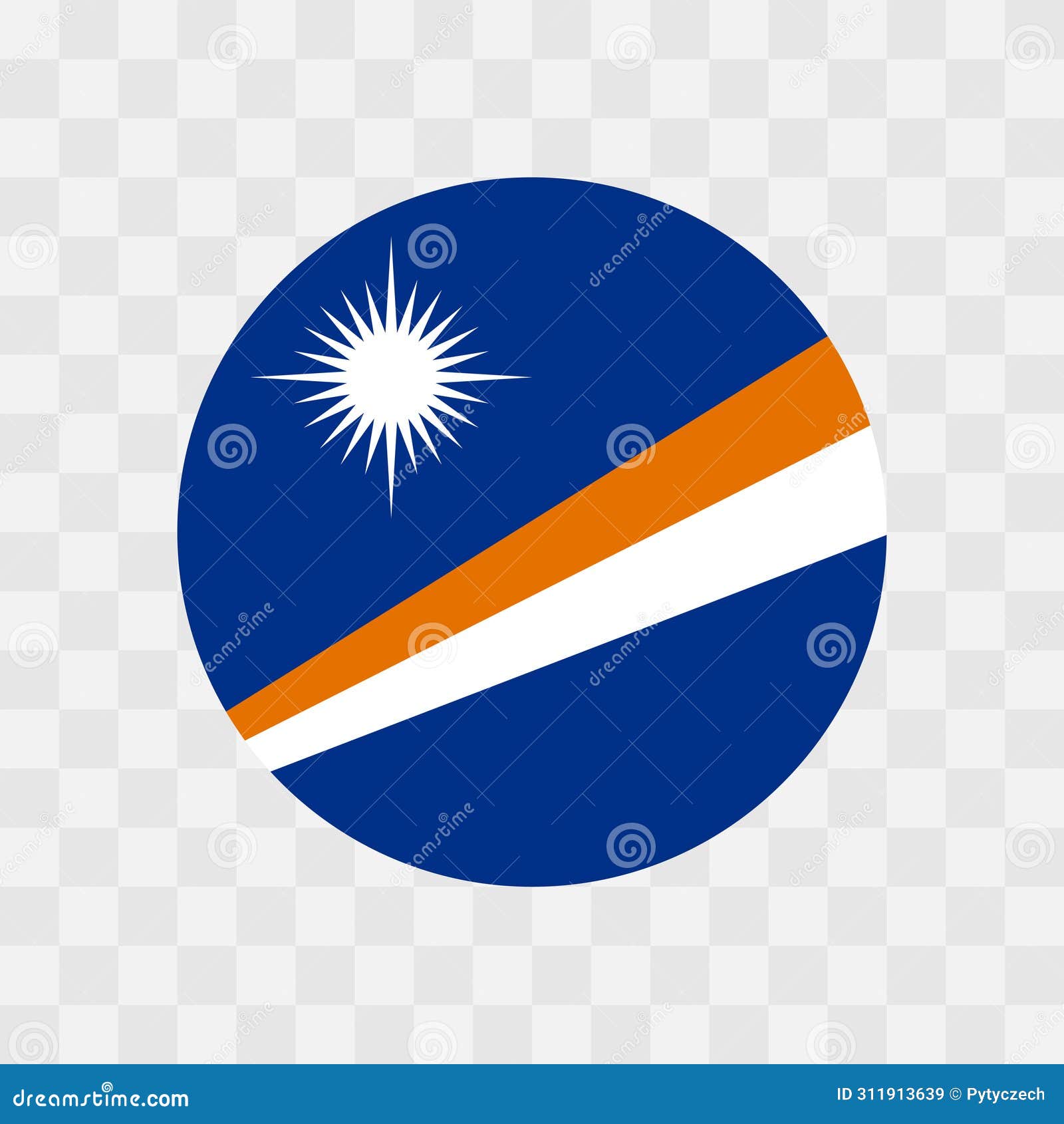 Circle Vector Flag of Marshall Islands Stock Illustration ...