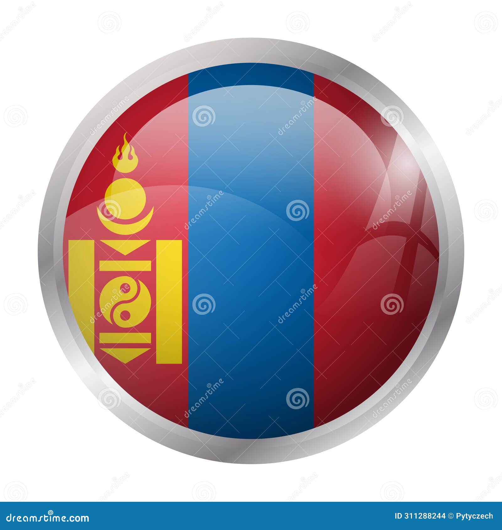 Circle Vector Flag of Mongolia Stock Vector - Illustration of country ...