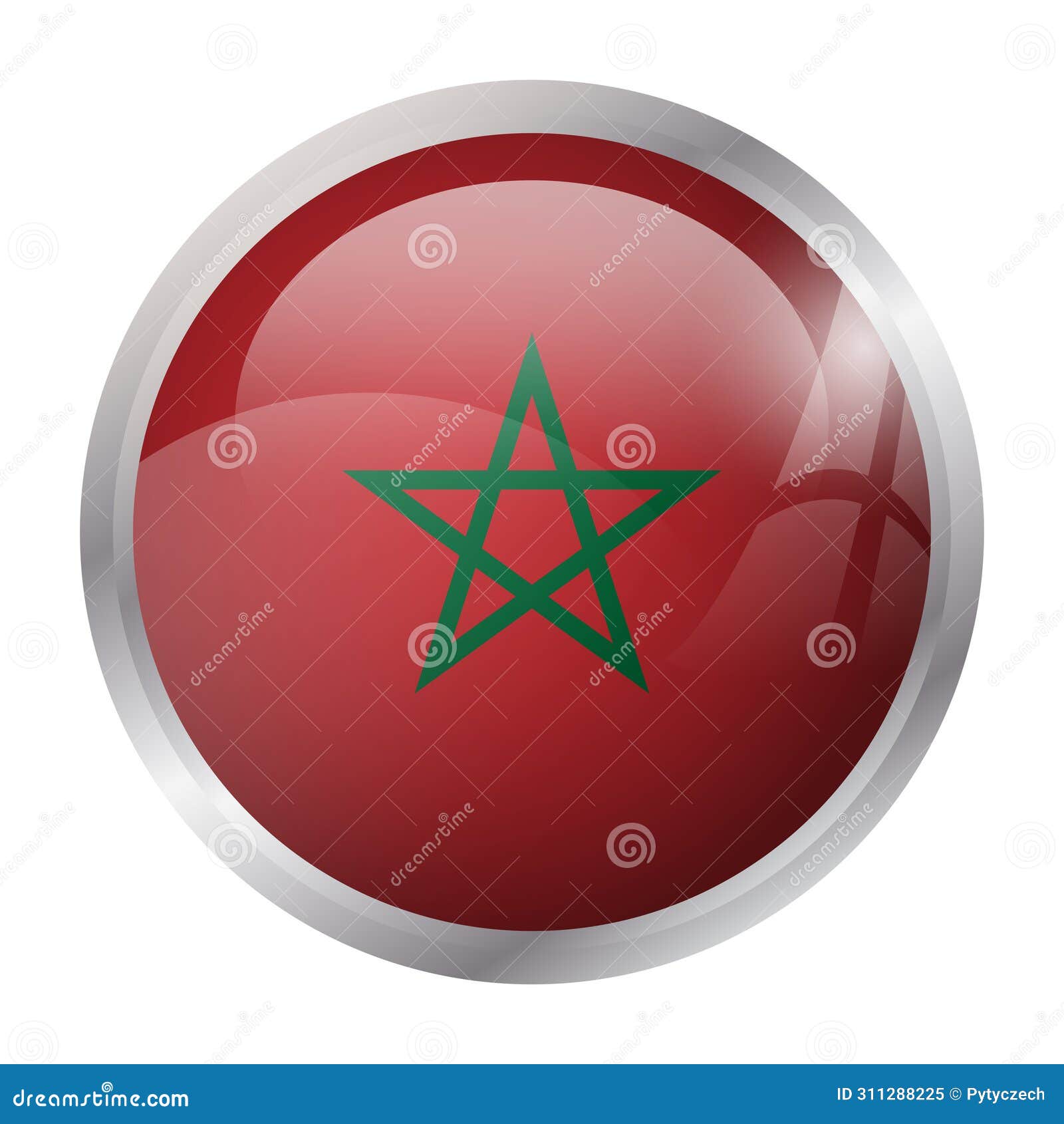 Circle Vector Flag of Morocco Stock Vector - Illustration of moroccan ...