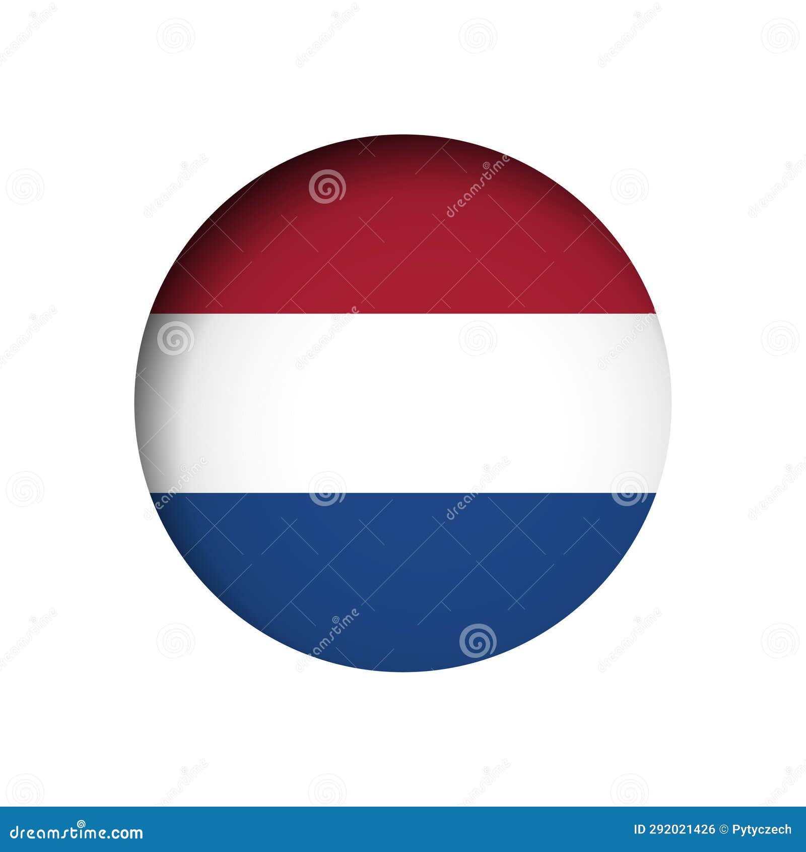 Circle Vector Flag of Netherlands Stock Illustration - Illustration of ...