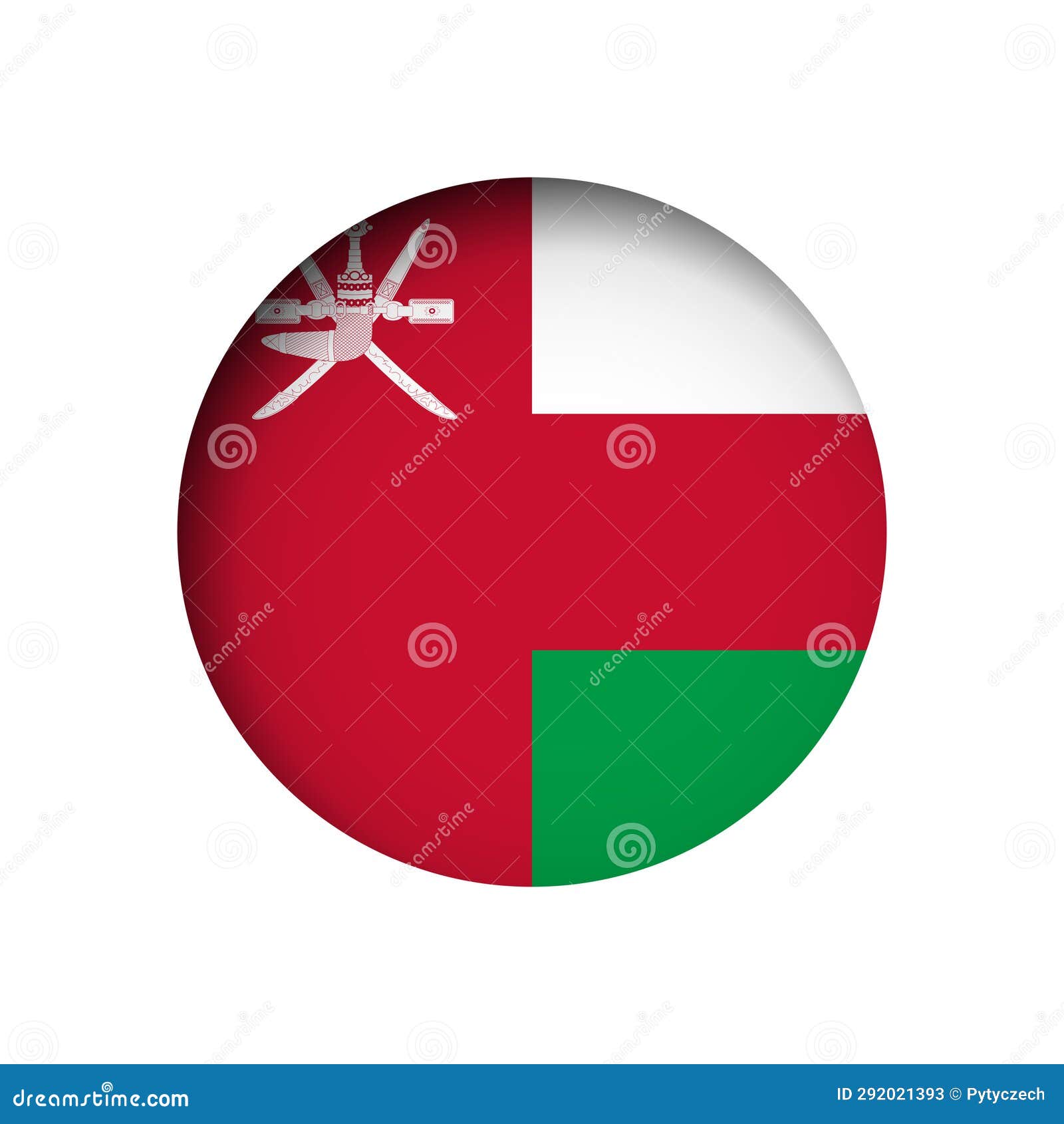 Circle vector flag of Oman stock illustration. Illustration of object ...