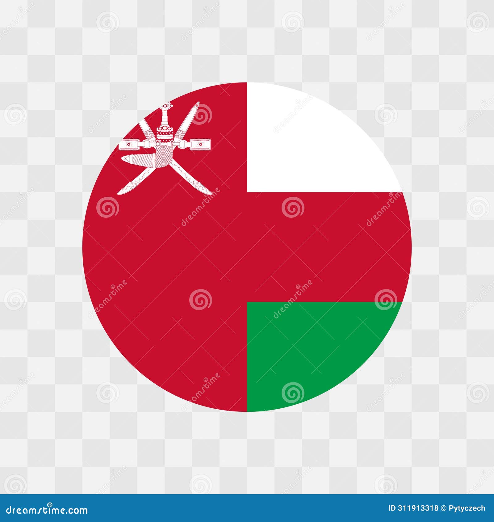 Circle vector flag of Oman stock illustration. Illustration of shape ...