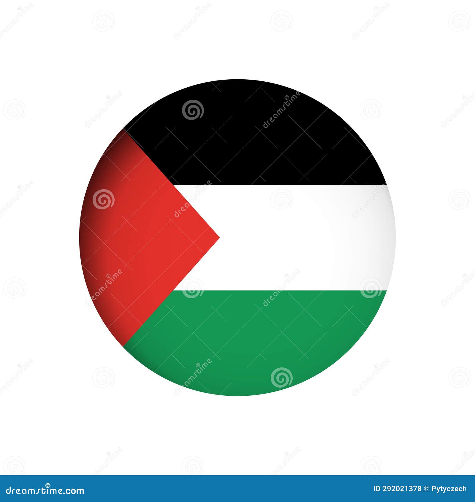 Circle Vector Flag of Palestine Stock Vector - Illustration of symbol ...