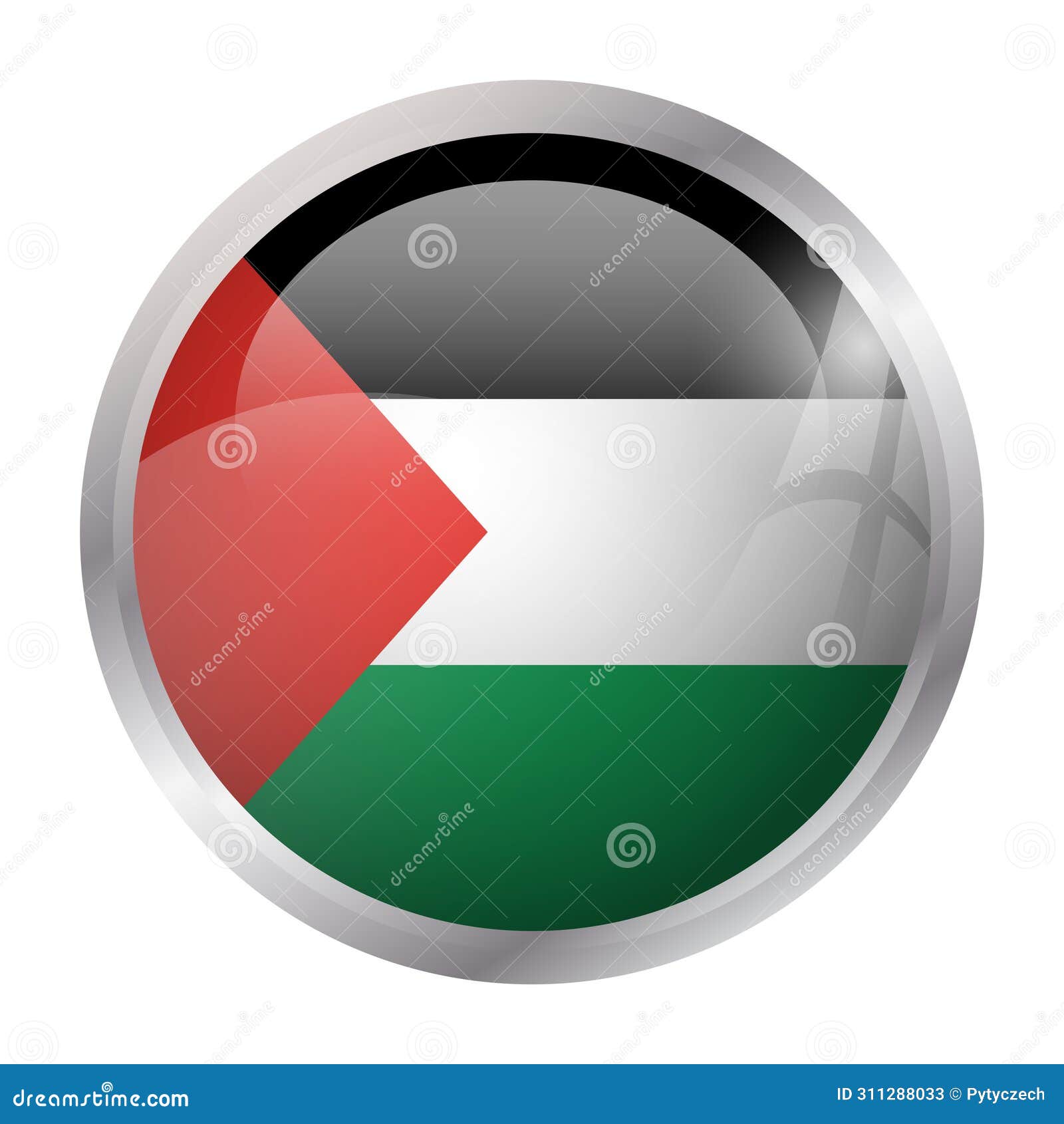 Circle Vector Flag of Palestine Stock Vector - Illustration of ...