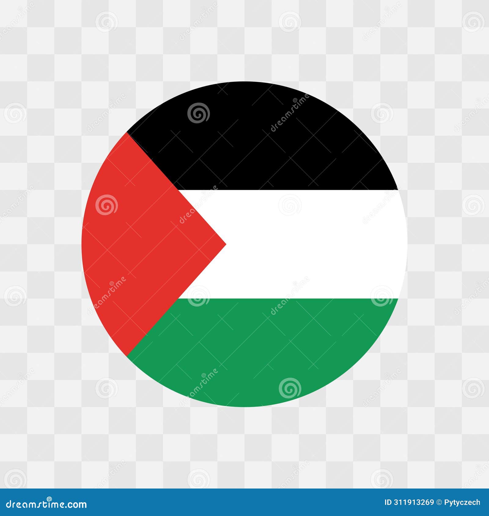 Circle Vector Flag of Palestine Stock Illustration - Illustration of ...