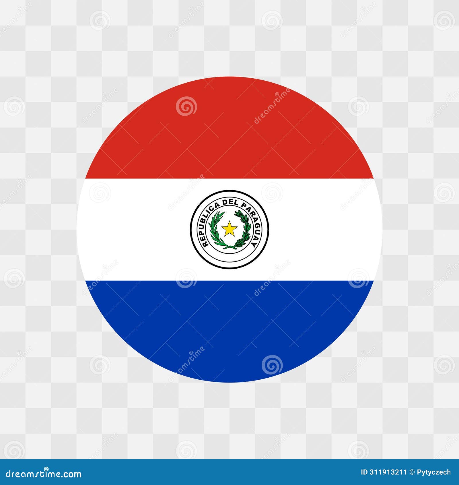 Circle Vector Flag of Paraguay Stock Vector - Illustration of ...