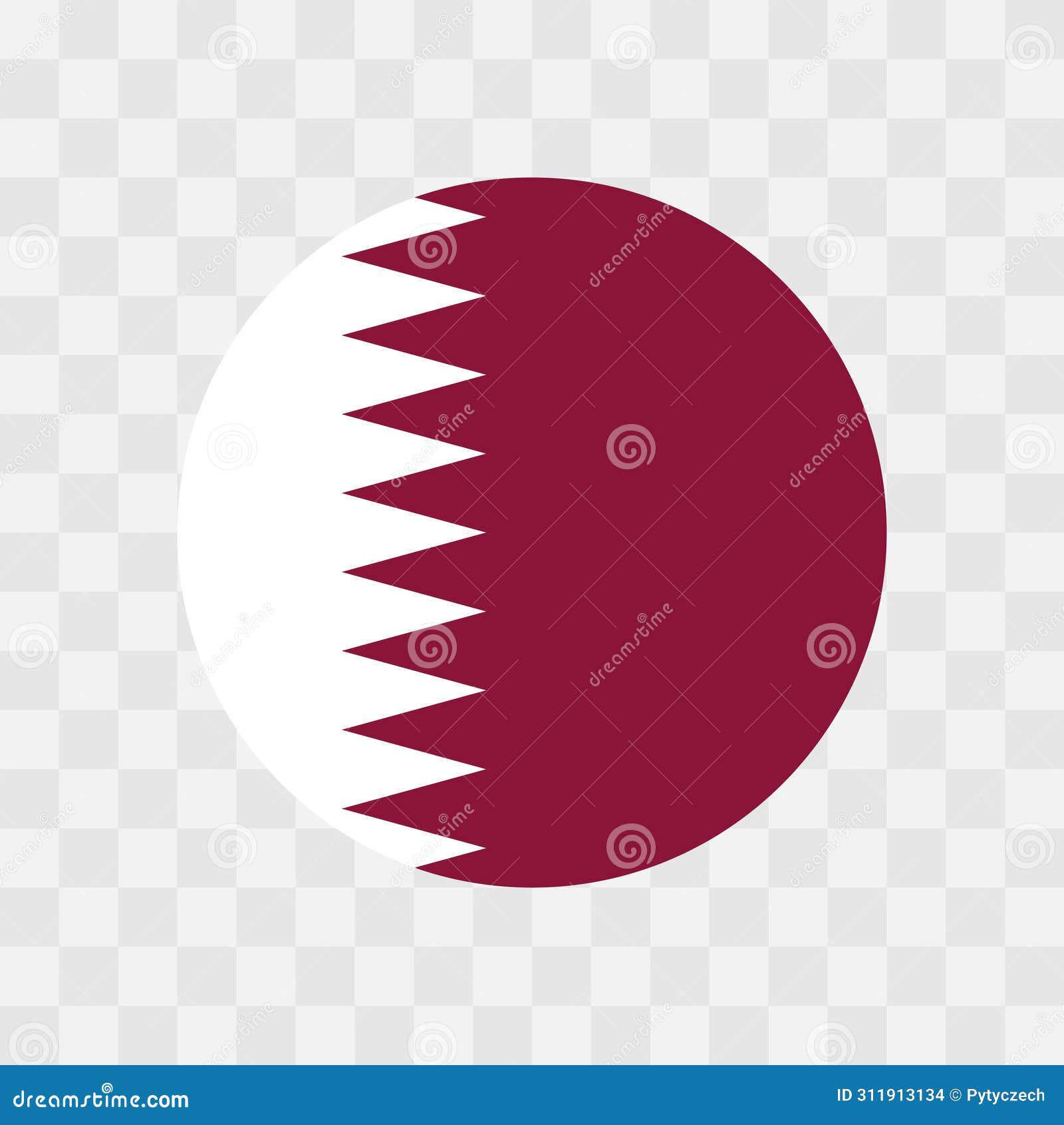 Circle Vector Flag of Qatar Stock Vector - Illustration of object ...