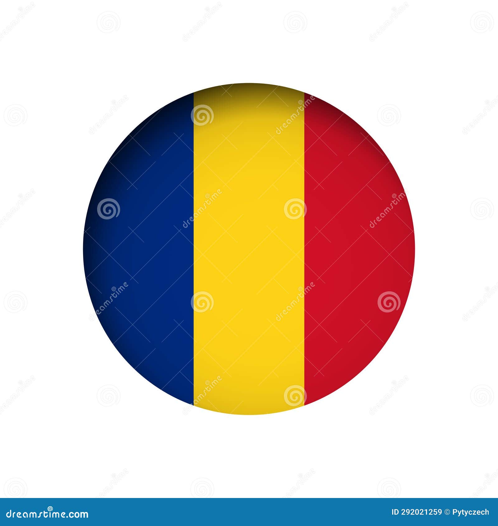 Circle Vector Flag of Romania Stock Illustration - Illustration of ...