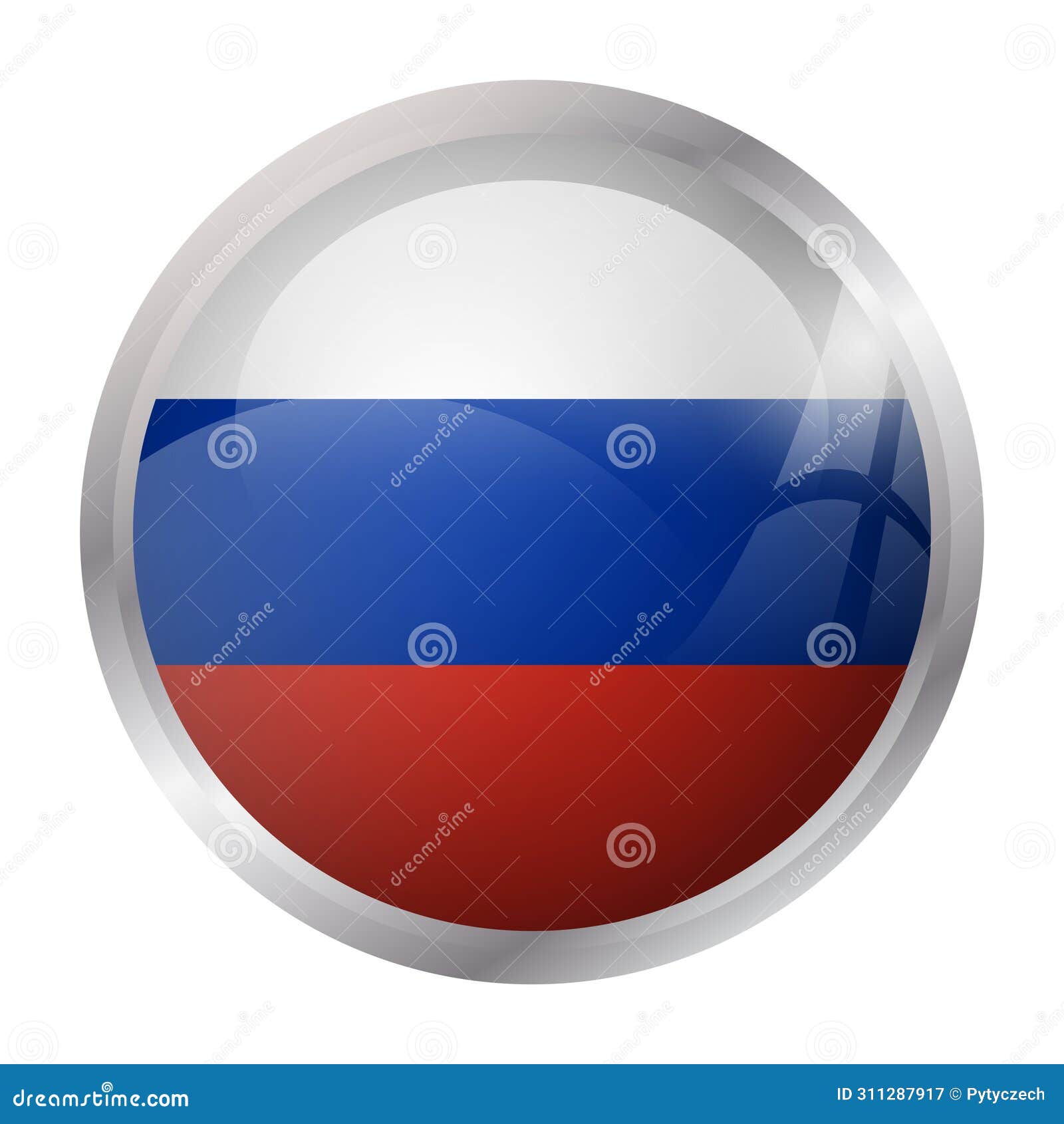 Circle Vector Flag of Russia Stock Vector - Illustration of rounded ...