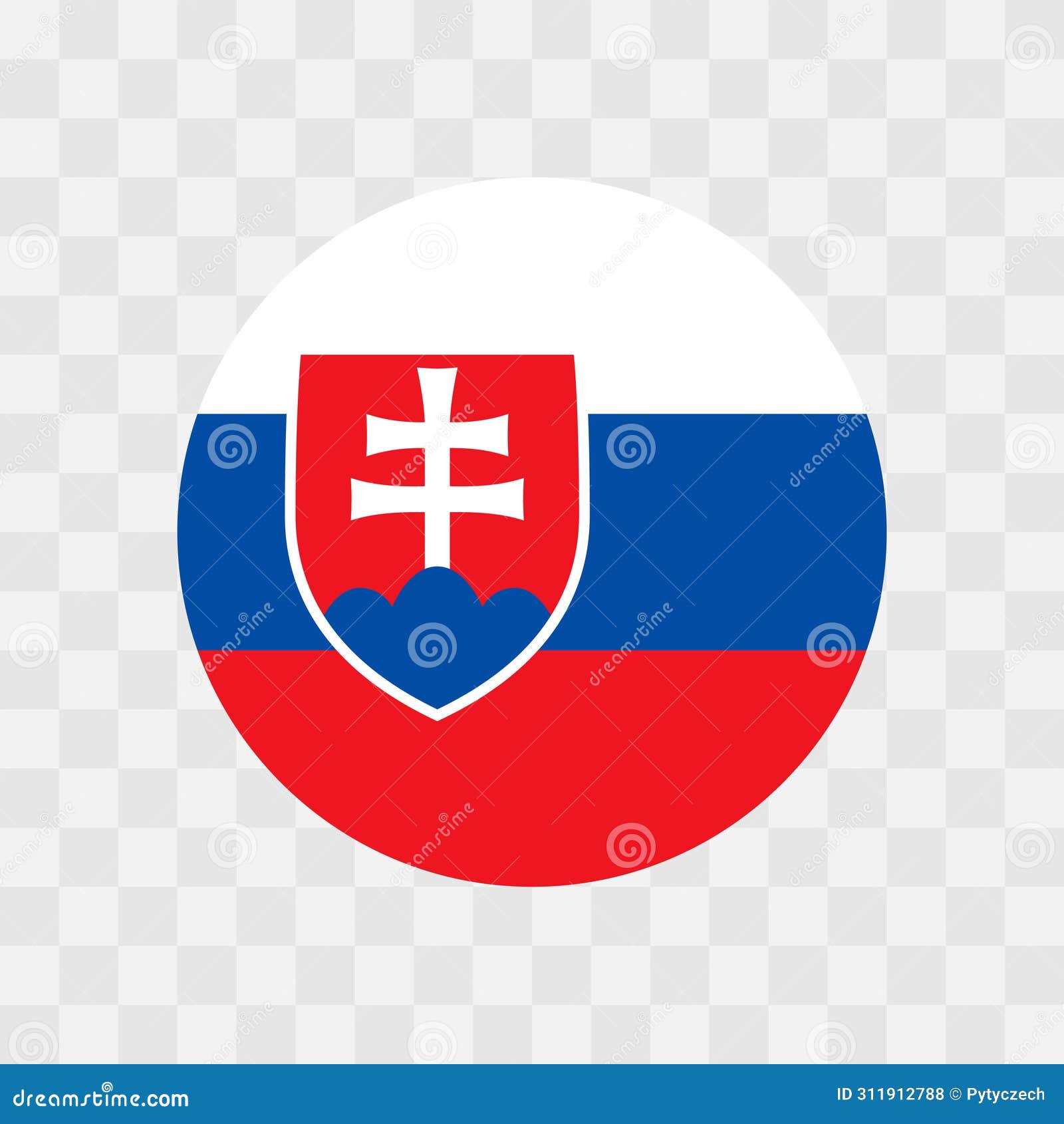 Circle Vector Flag of Slovakia Stock Vector - Illustration of ...