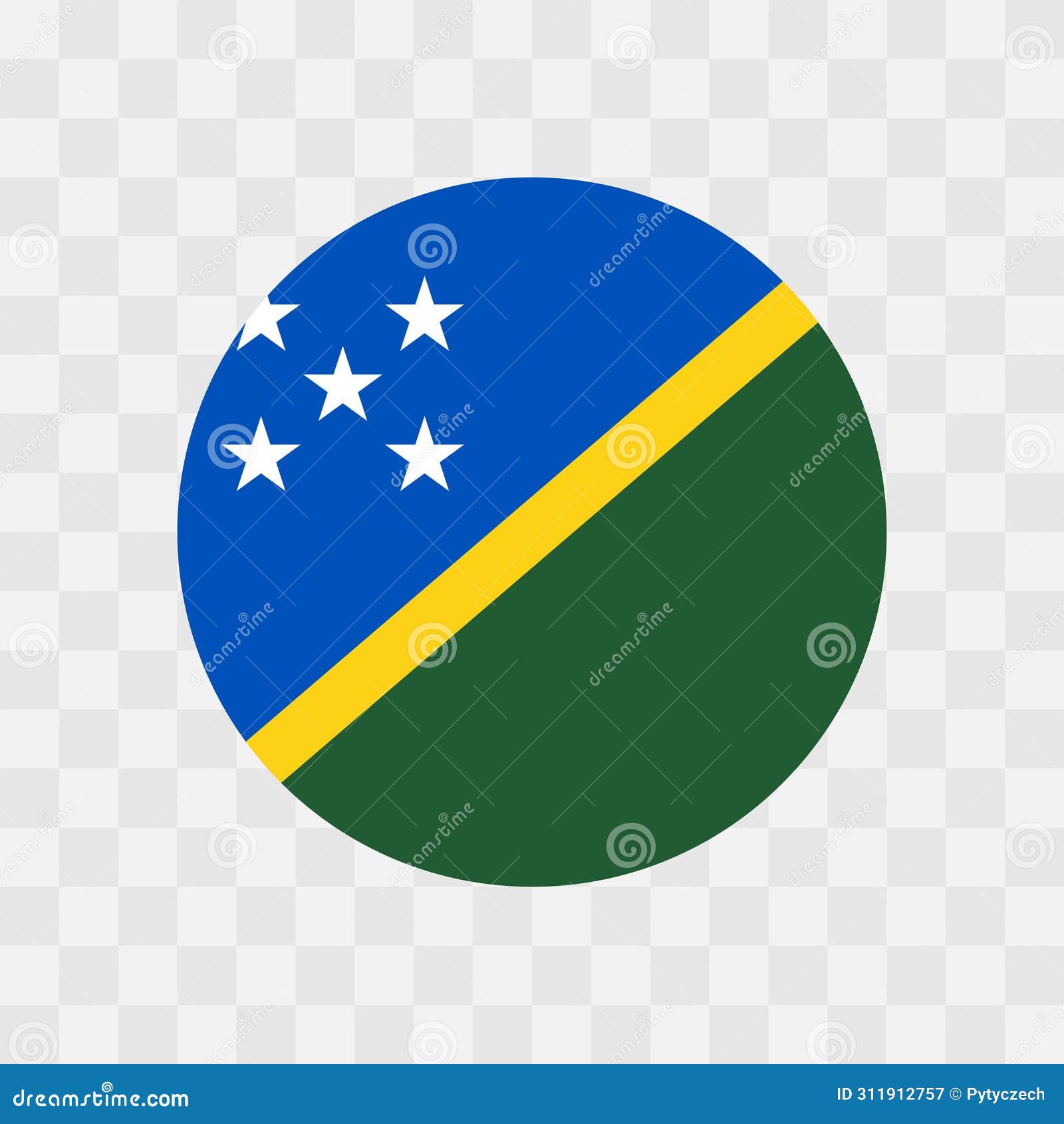 Circle Vector Flag of Solomon Islands Stock Illustration - Illustration ...