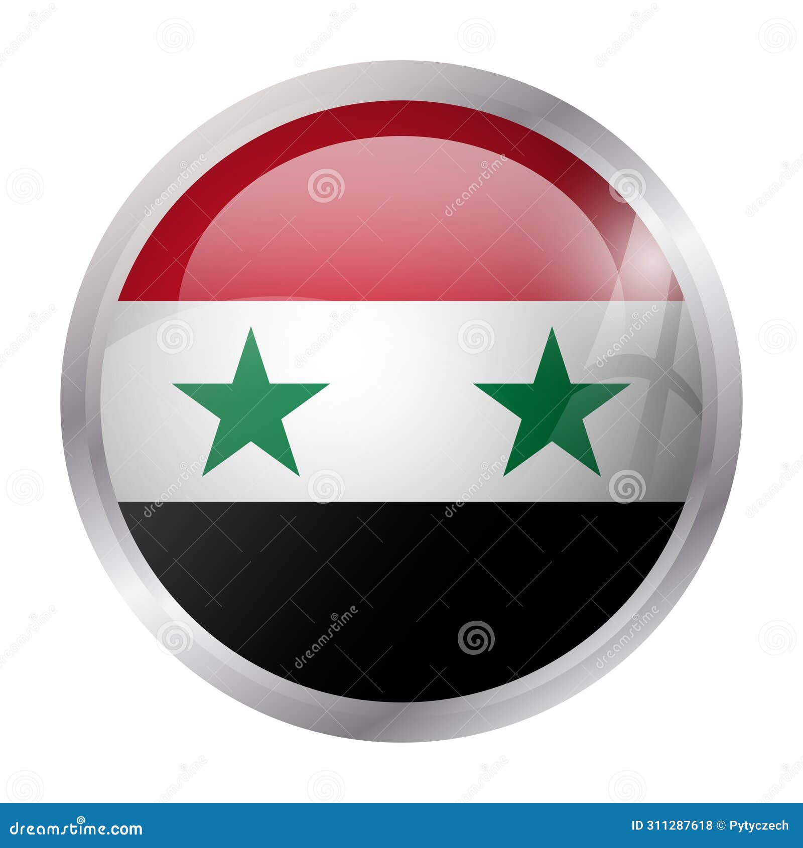 Circle Vector Flag of Syria Stock Vector - Illustration of state, asia ...