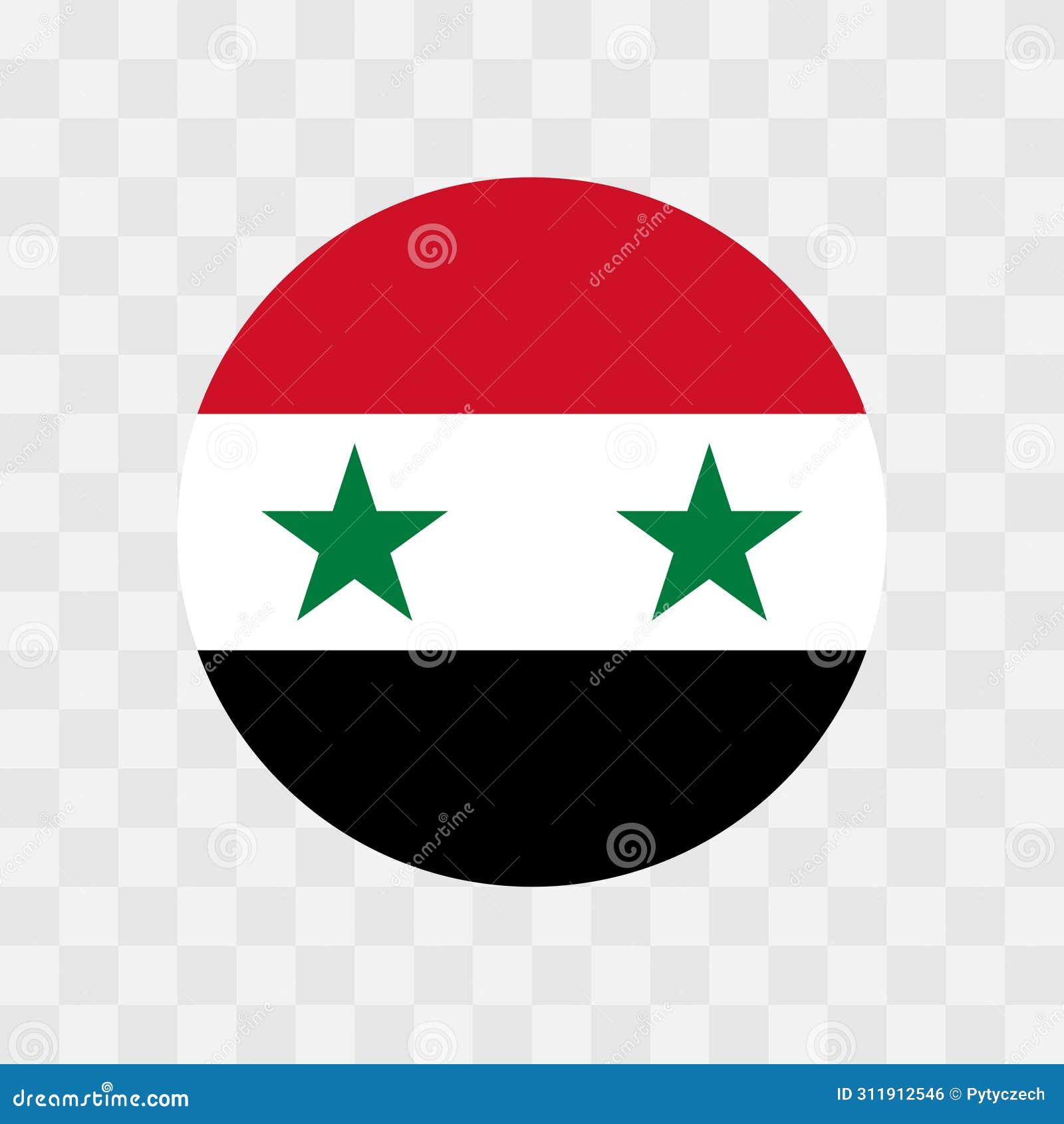 Circle Vector Flag of Syria Stock Illustration - Illustration of badge ...