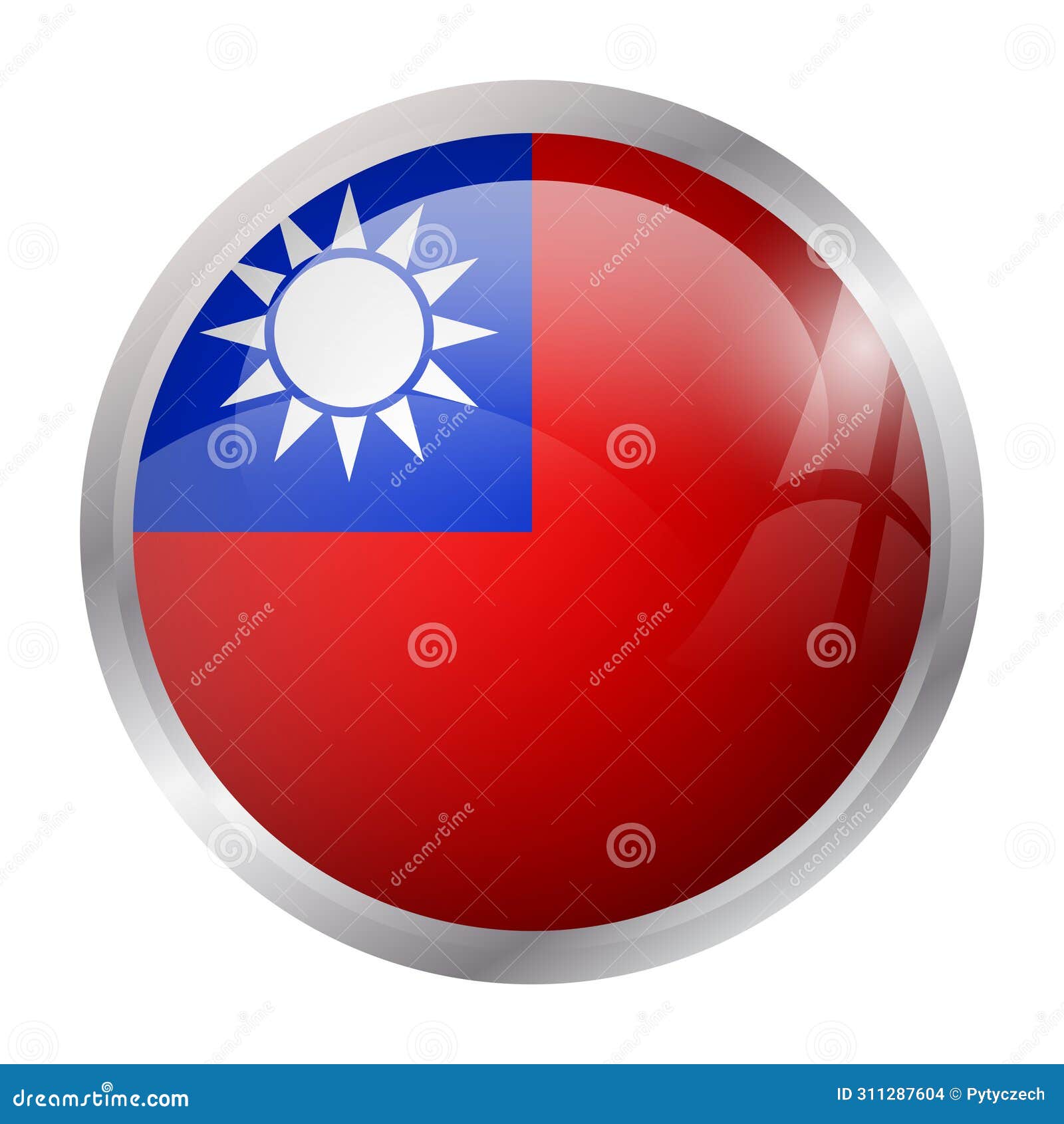 Circle Vector Flag of Taiwan Stock Vector - Illustration of taipei ...