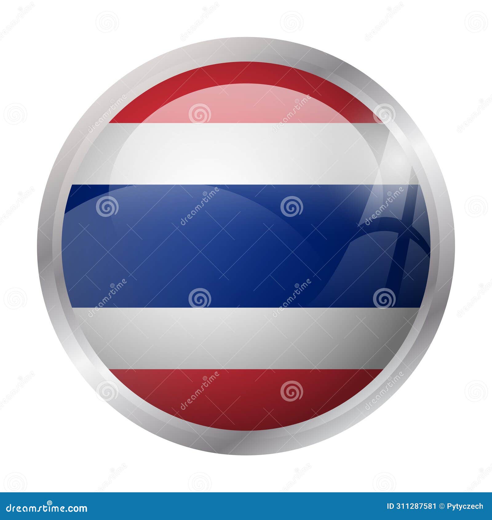 Circle Vector Flag of Thailand Stock Vector - Illustration of icon ...