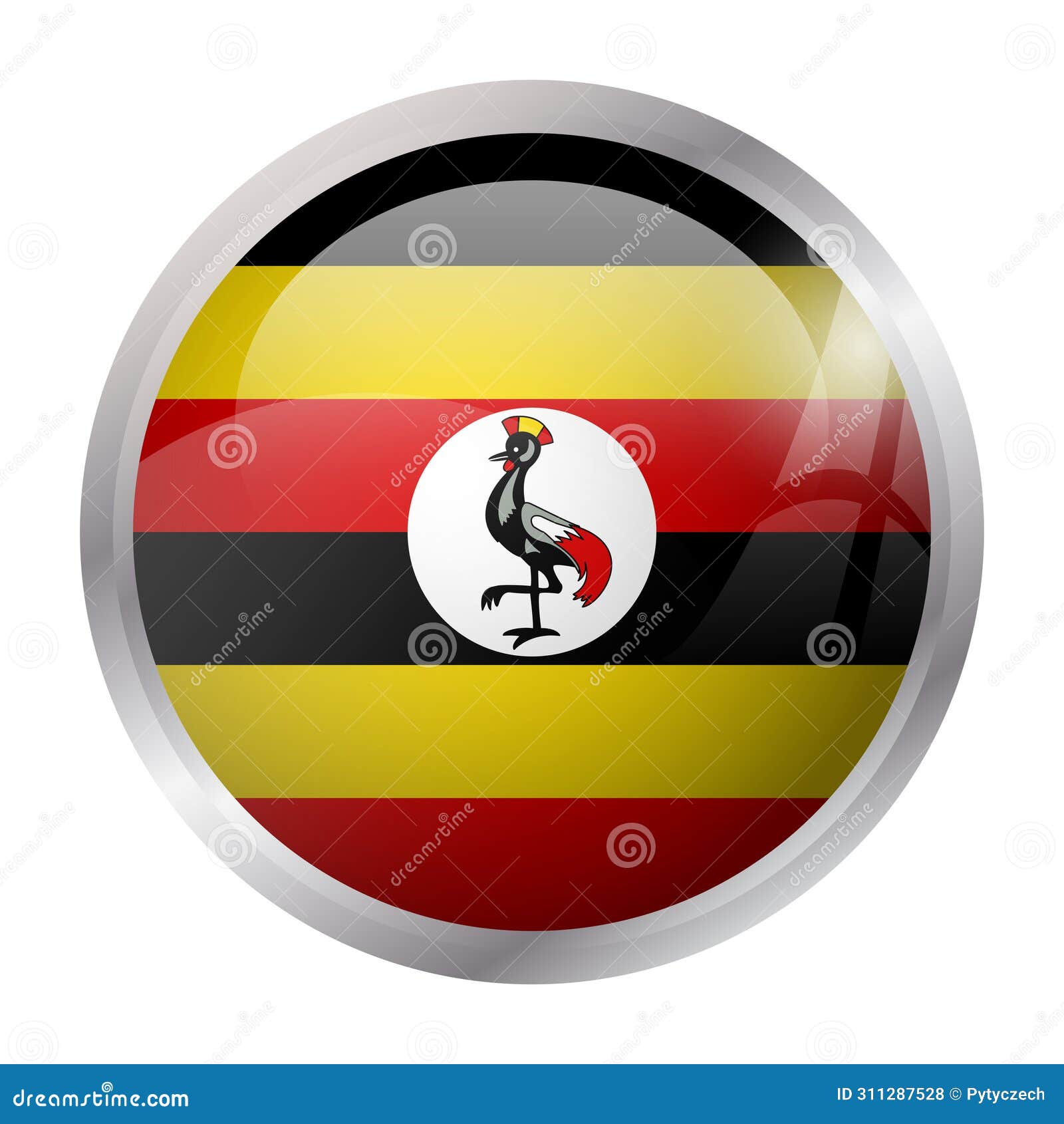 Circle Vector Flag of Uganda Stock Vector - Illustration of ensign ...