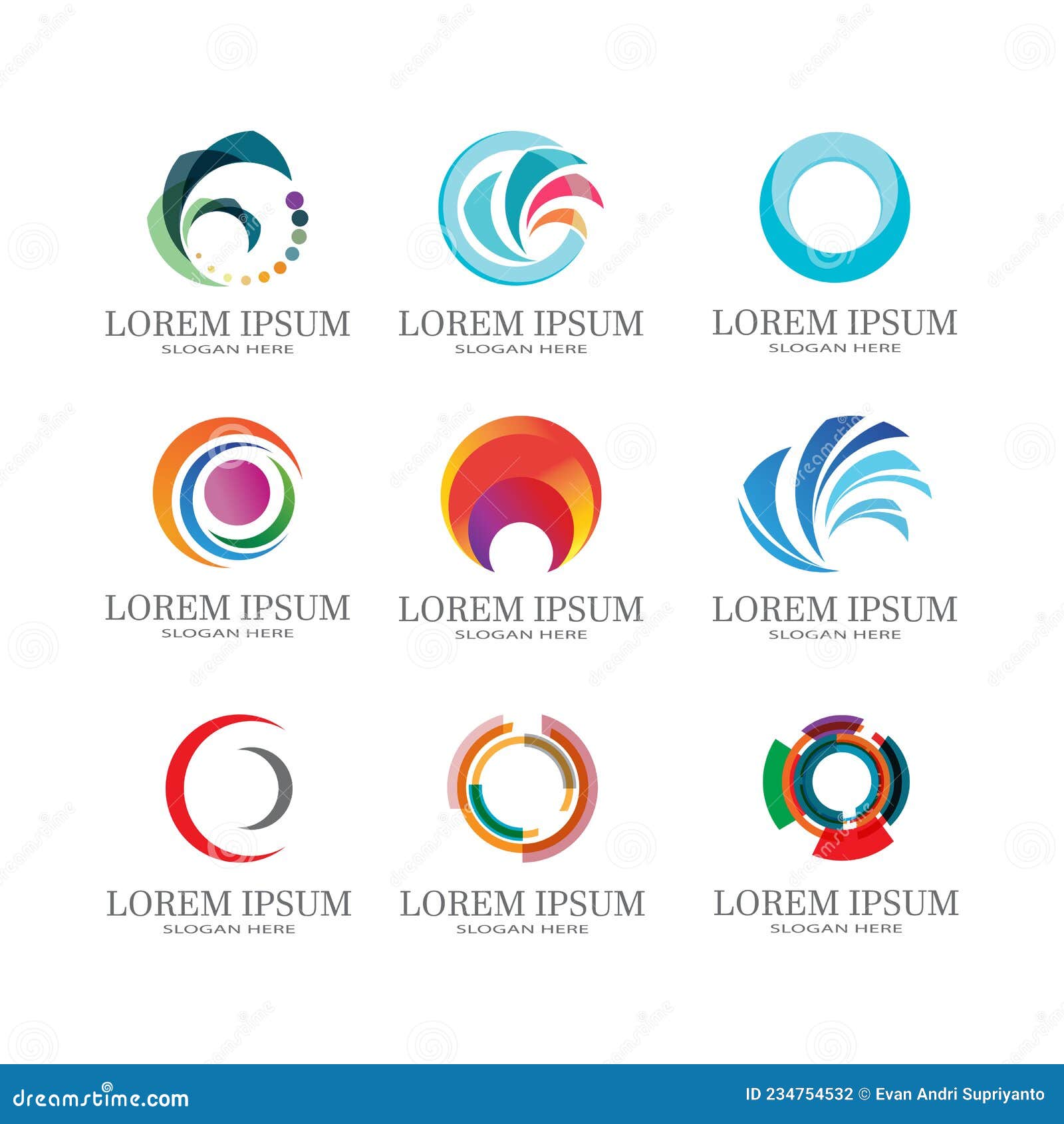 Circle Vector Flat Design Template Stock Vector - Illustration of ...