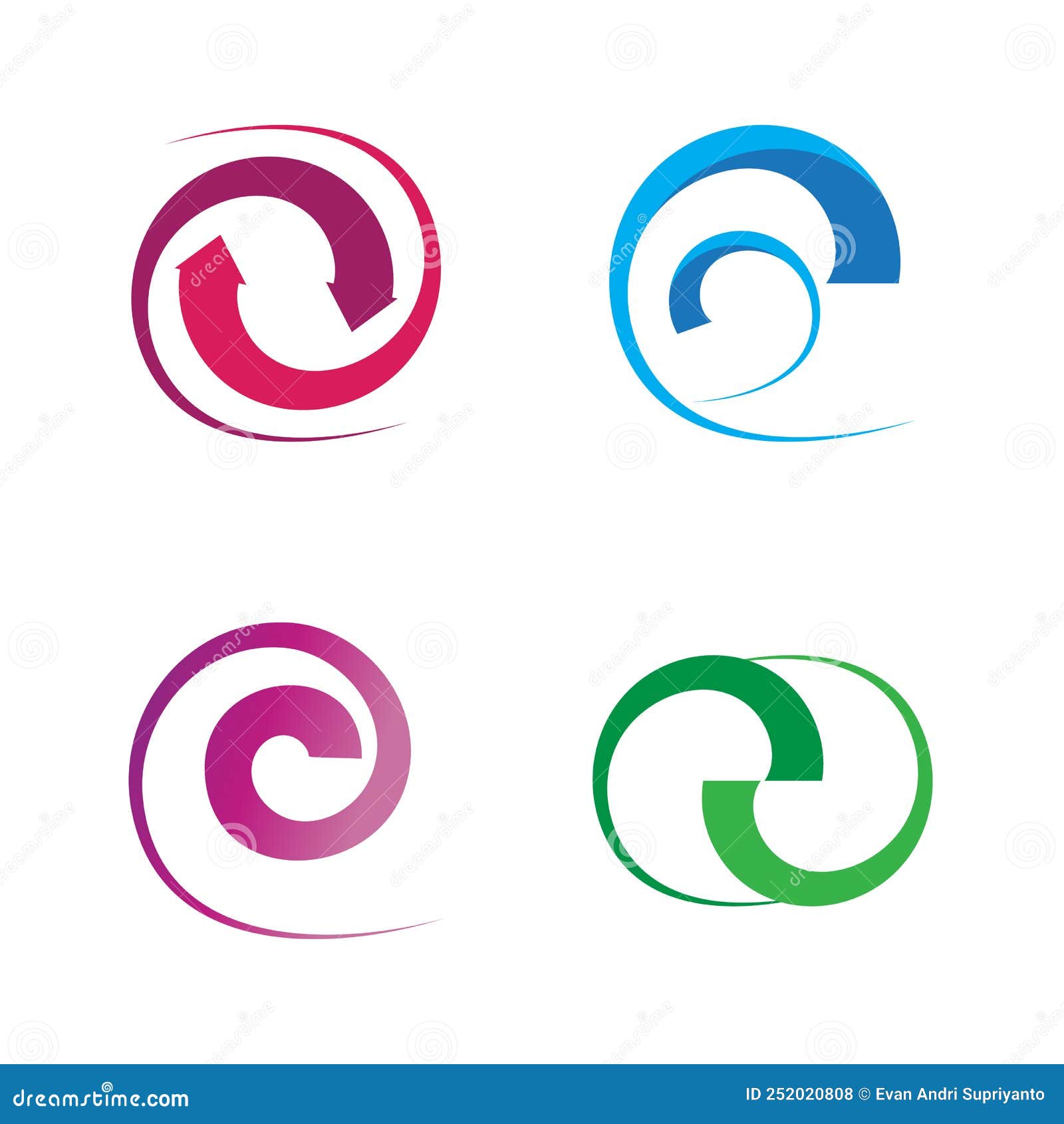 Circle Vector Flat Design Template Logo Stock Vector - Illustration of ...