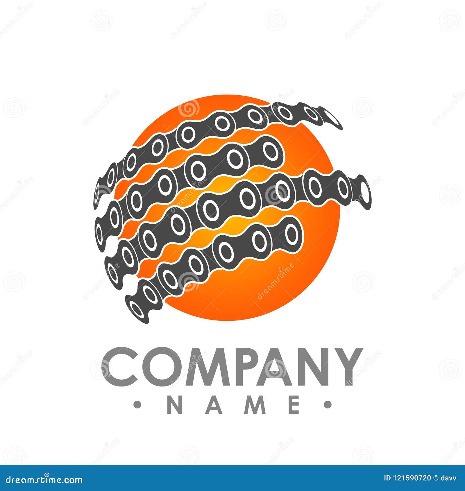 Circle Vector Frame Made of Bike or Bicycle Chain. Monochrome Bl Stock ...