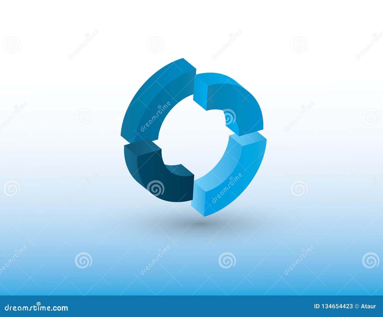 Circle Vector Logo Illustration Using Blue Color Meaning Rotation or ...