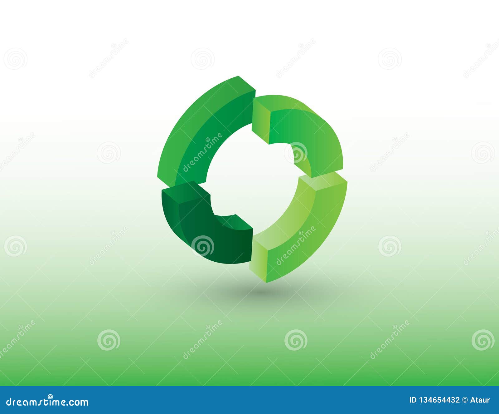 Circle Vector Logo Illustration Using Green Color Meaning Rotation or ...