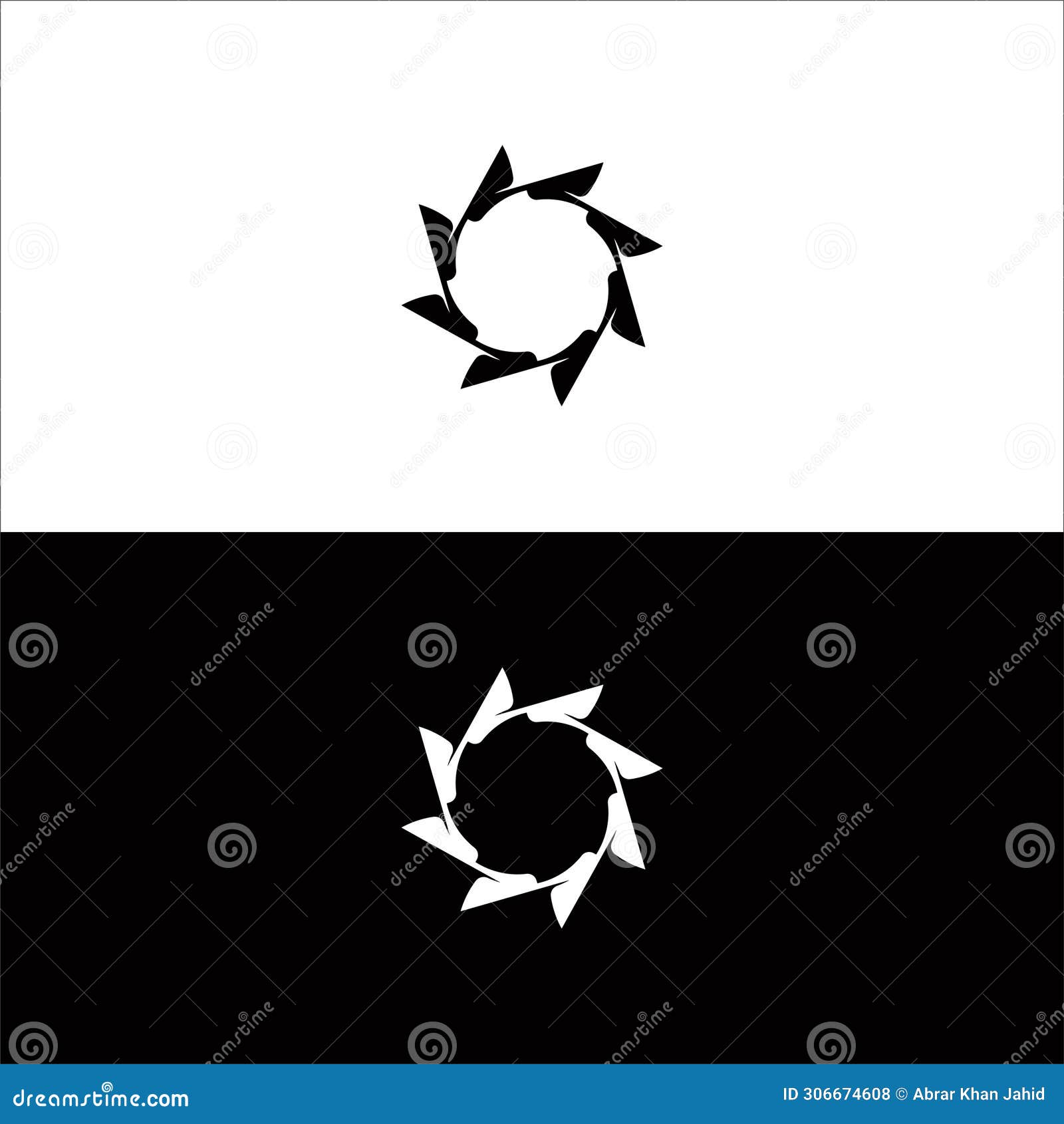 Circle Vector Logo Template Design . Black and White Circle Stock ...