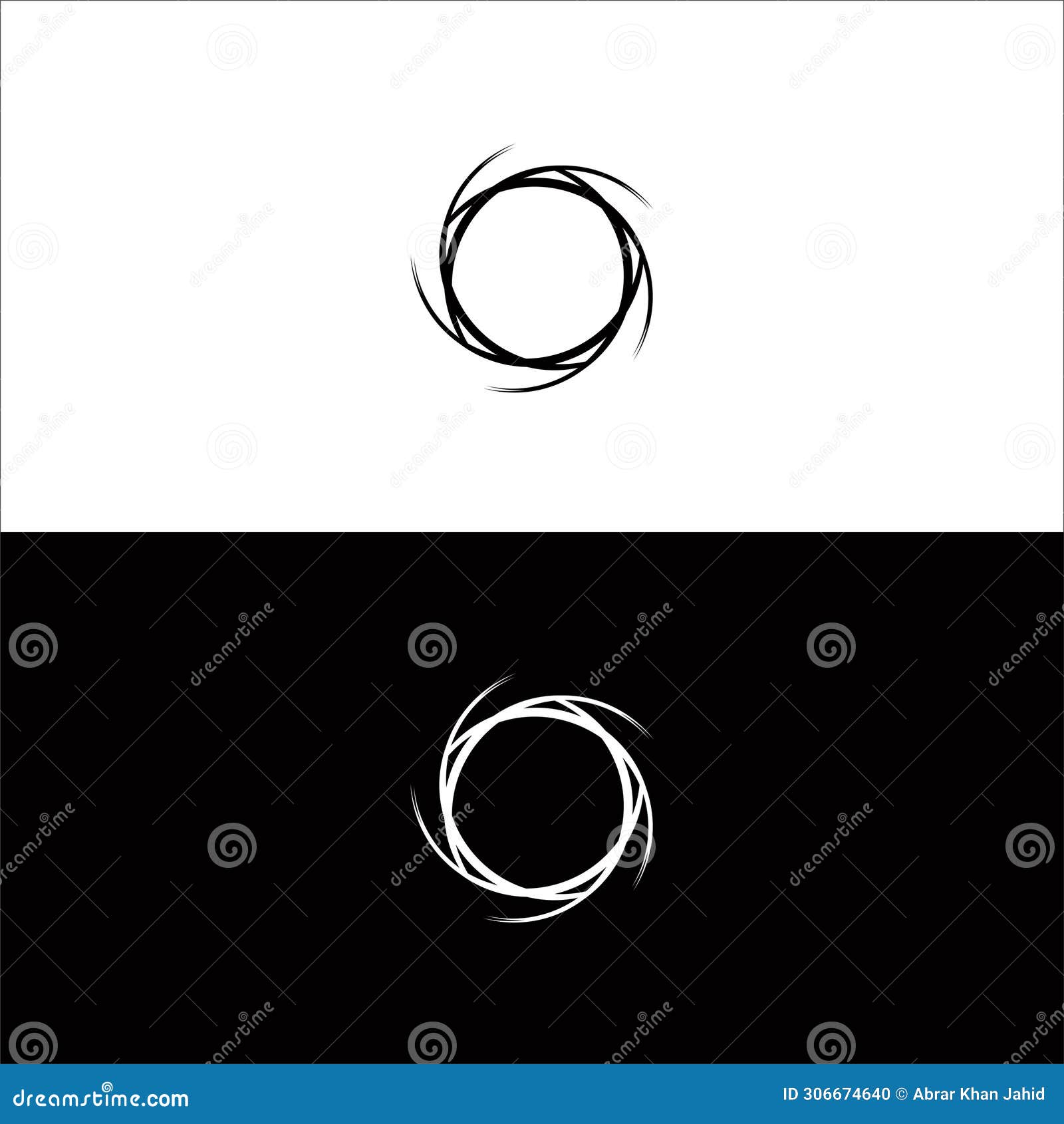 Circle Vector Logo Template Design . Black and White Circle Stock ...