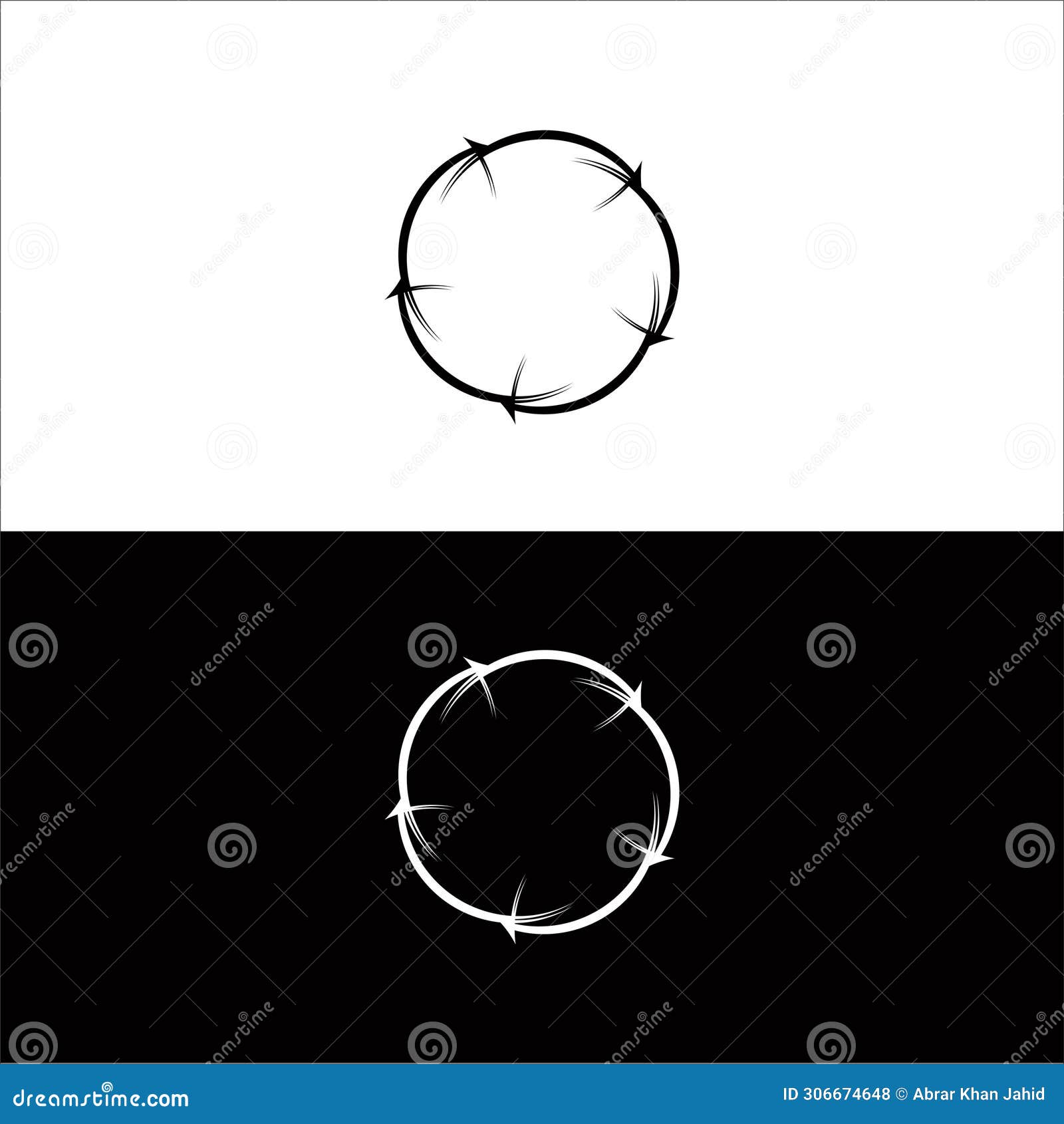 Circle Vector Logo Template Design . Black and White Circle Stock ...