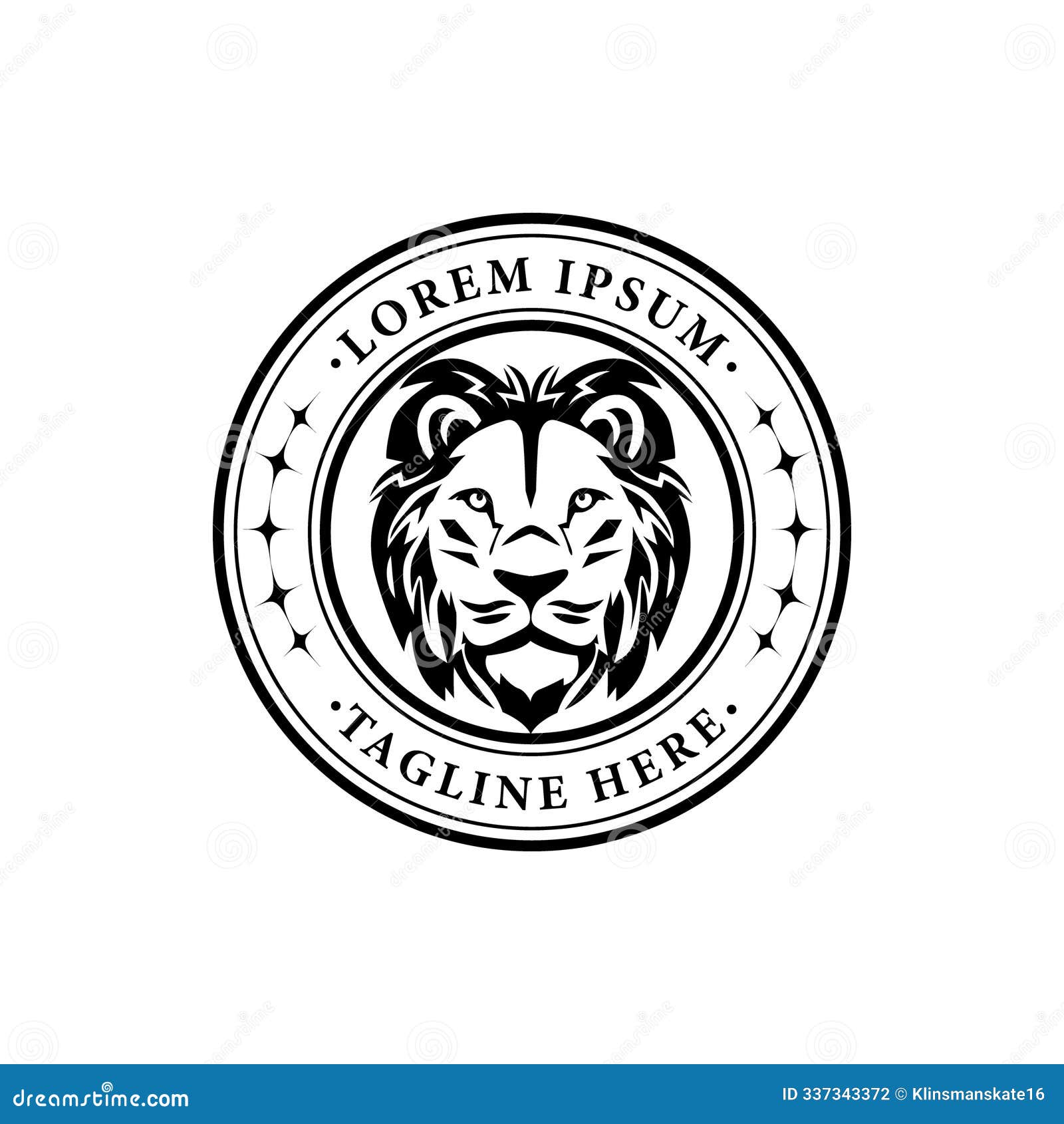 Circle Vintage Lion Logo Template Branding Graphic Stock Vector ...