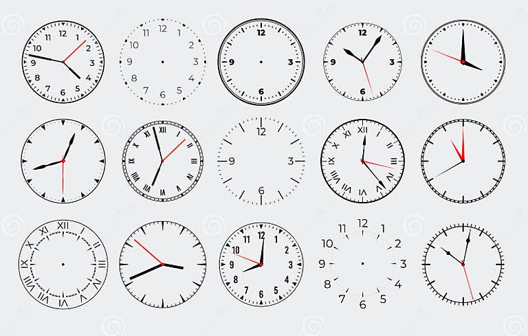 Circle Watch Face. Clock with Marks Numbers and Arrows Stock Vector ...