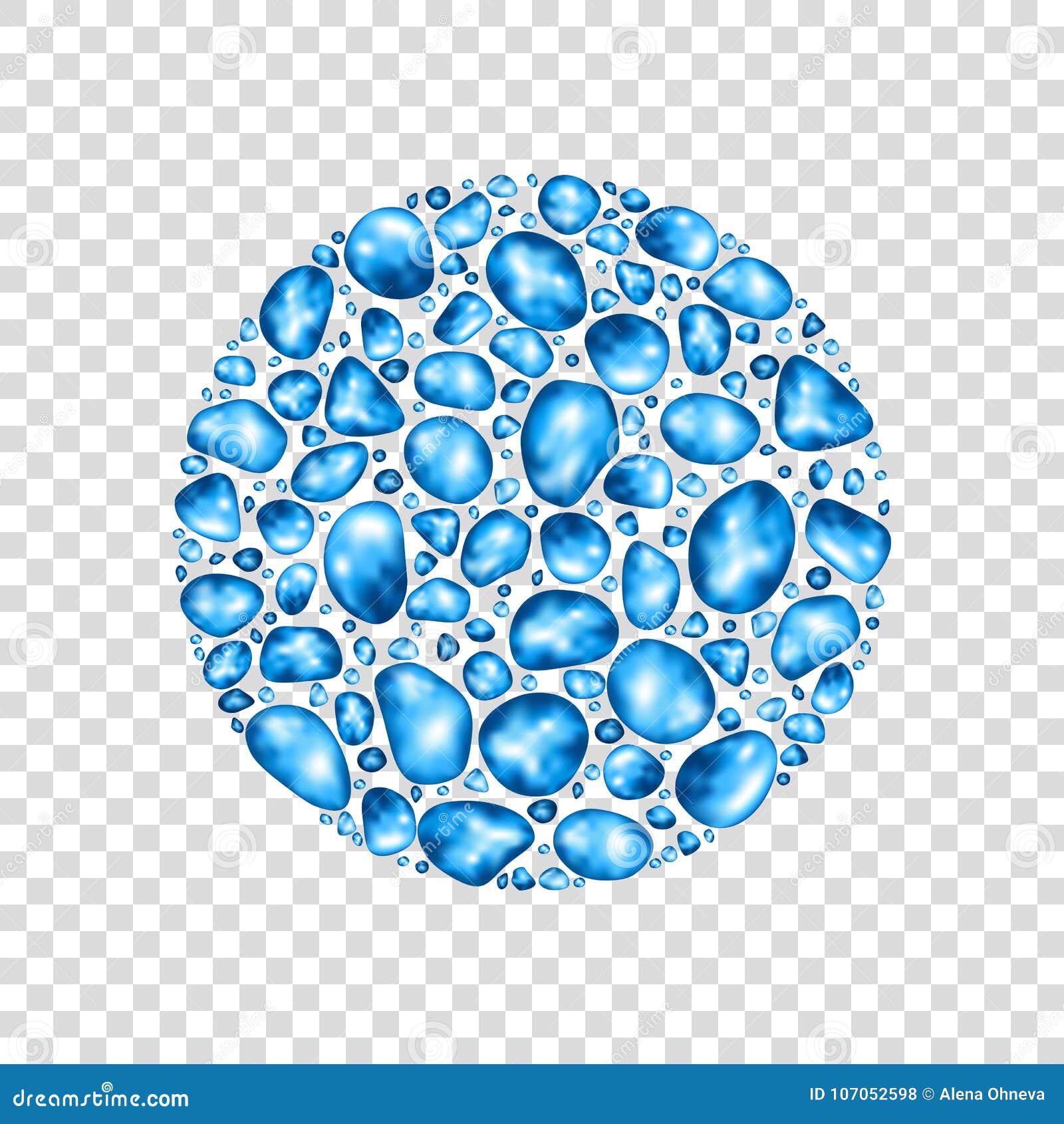 Circle with Water Drops on Transparent Background. Stock Vector ...