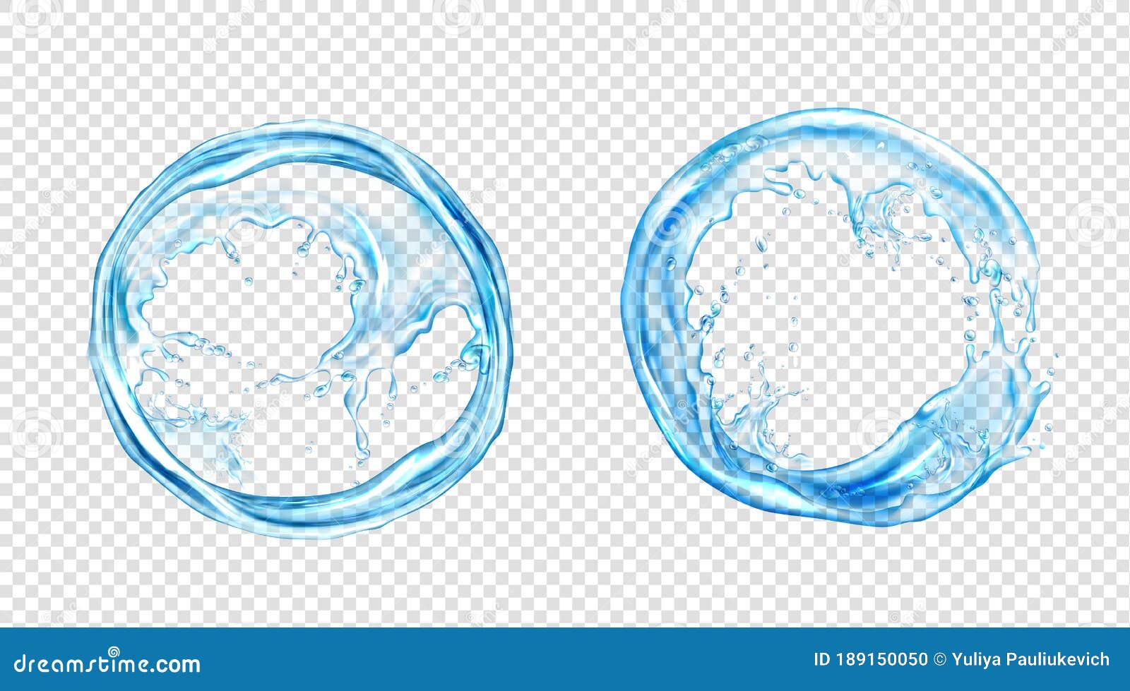 Circle Water Splash, Liquid Aqua Frame Round Shape Stock Vector ...