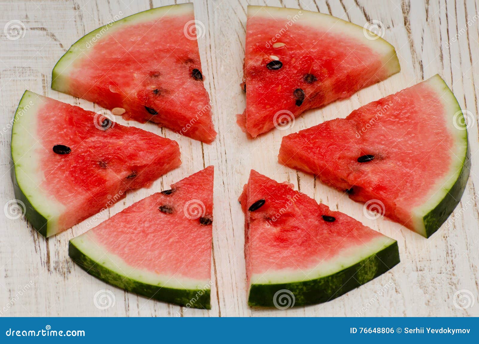 Circle Watermelon Cut into Slices Stock Photo - Image of slice, ripe ...