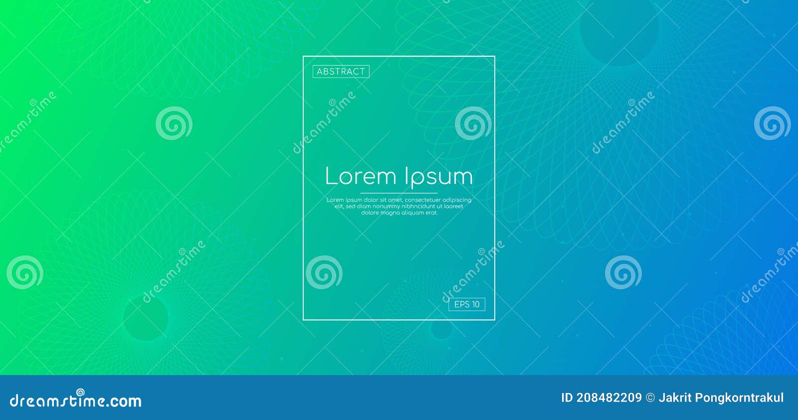 Circle Wave Line Shape Design Cyan Color Bright with Space Stock Vector ...