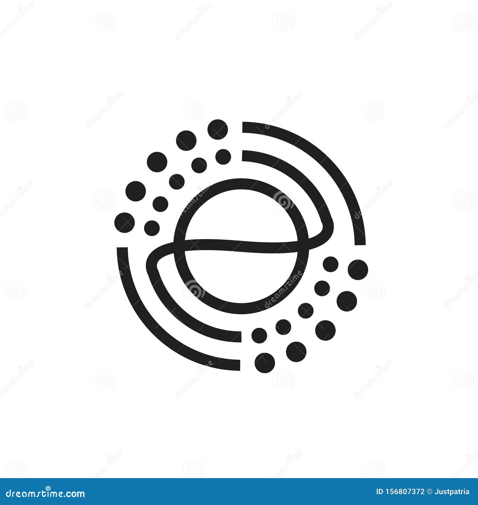 Circle Wave Logo Design with Dots Stock Illustration - Illustration of ...