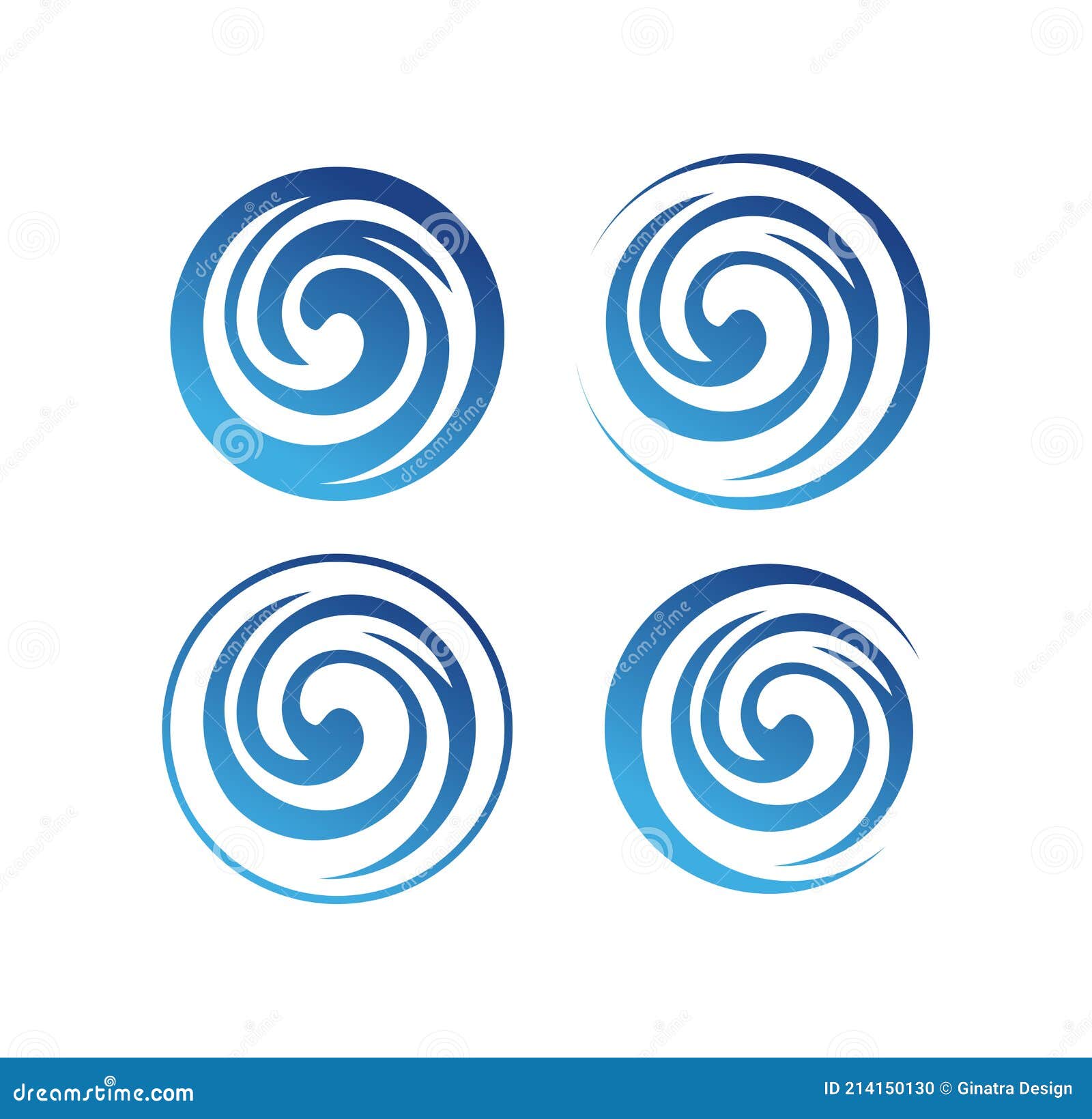 Circle Wave Logo Sign stock vector. Illustration of beach - 214150130