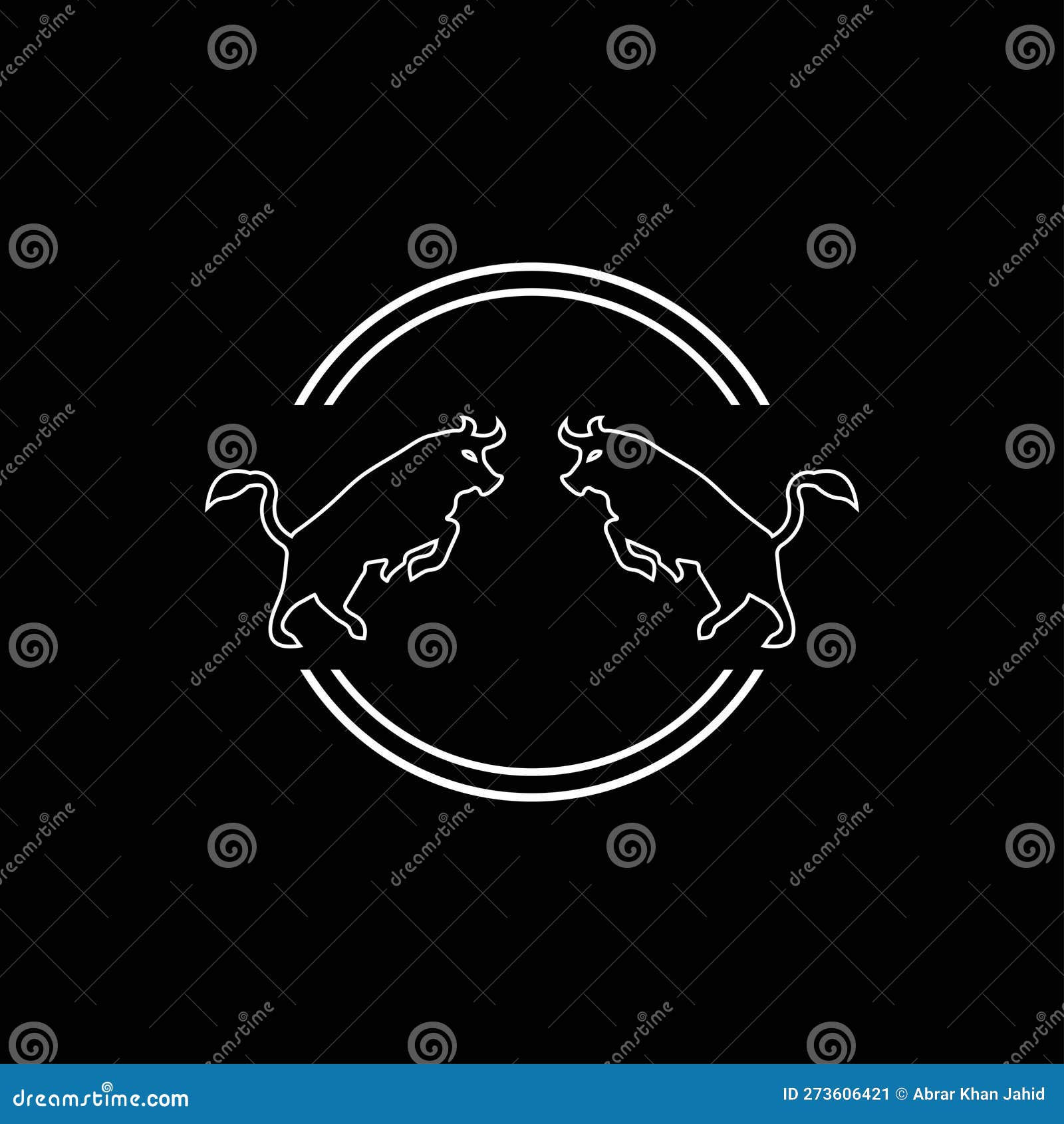 Circle White Bull Jump Logo Illustration Stock Vector - Illustration of ...