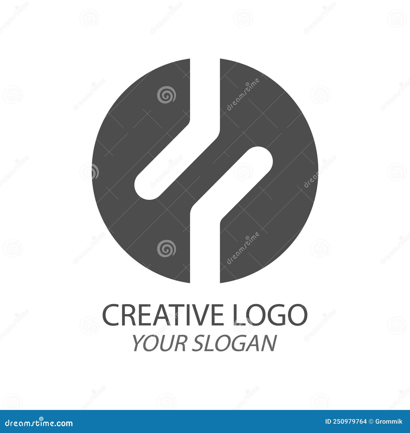 A Circle with a White Stripe . Vector Template of an Icon, Logo ...